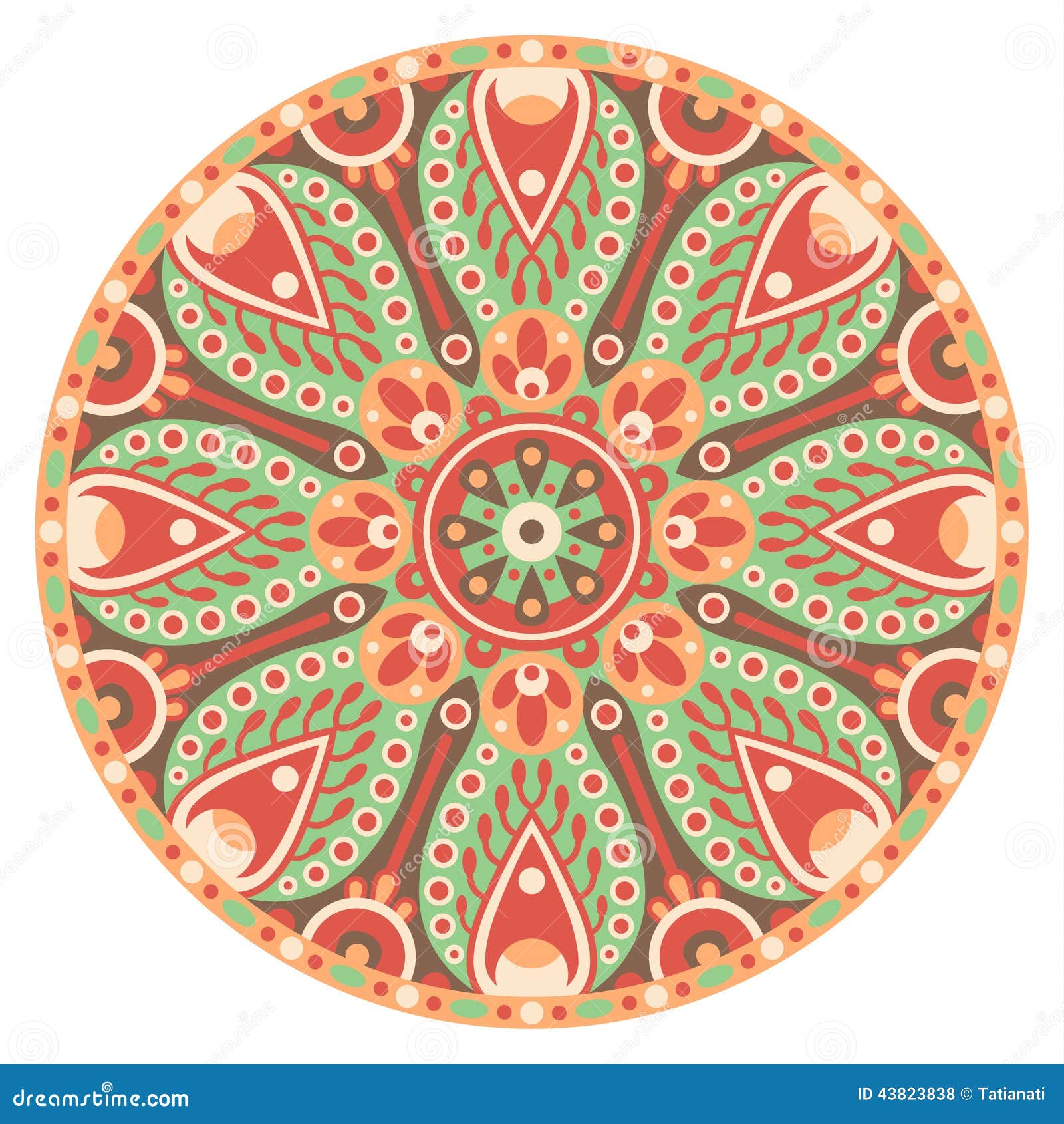 Círculo da mandala ilustração do vetor. Ilustração de elemento - 43823838