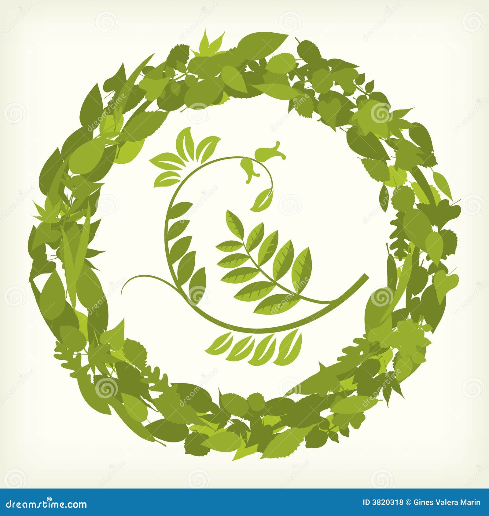 Círculo De La Hoja (vector) Ilustración del Vector - Ilustración de ...