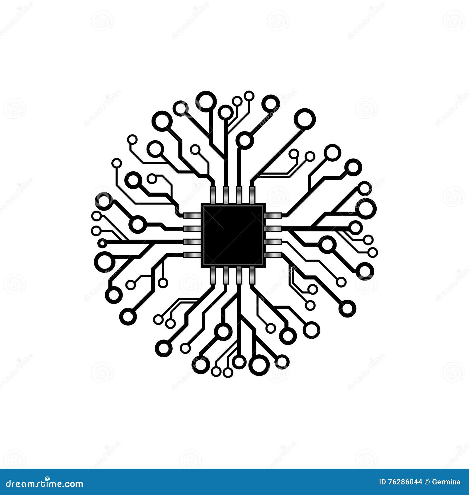 Círculo De La Placa De Circuito Del Vector Ilustración del Vector ...