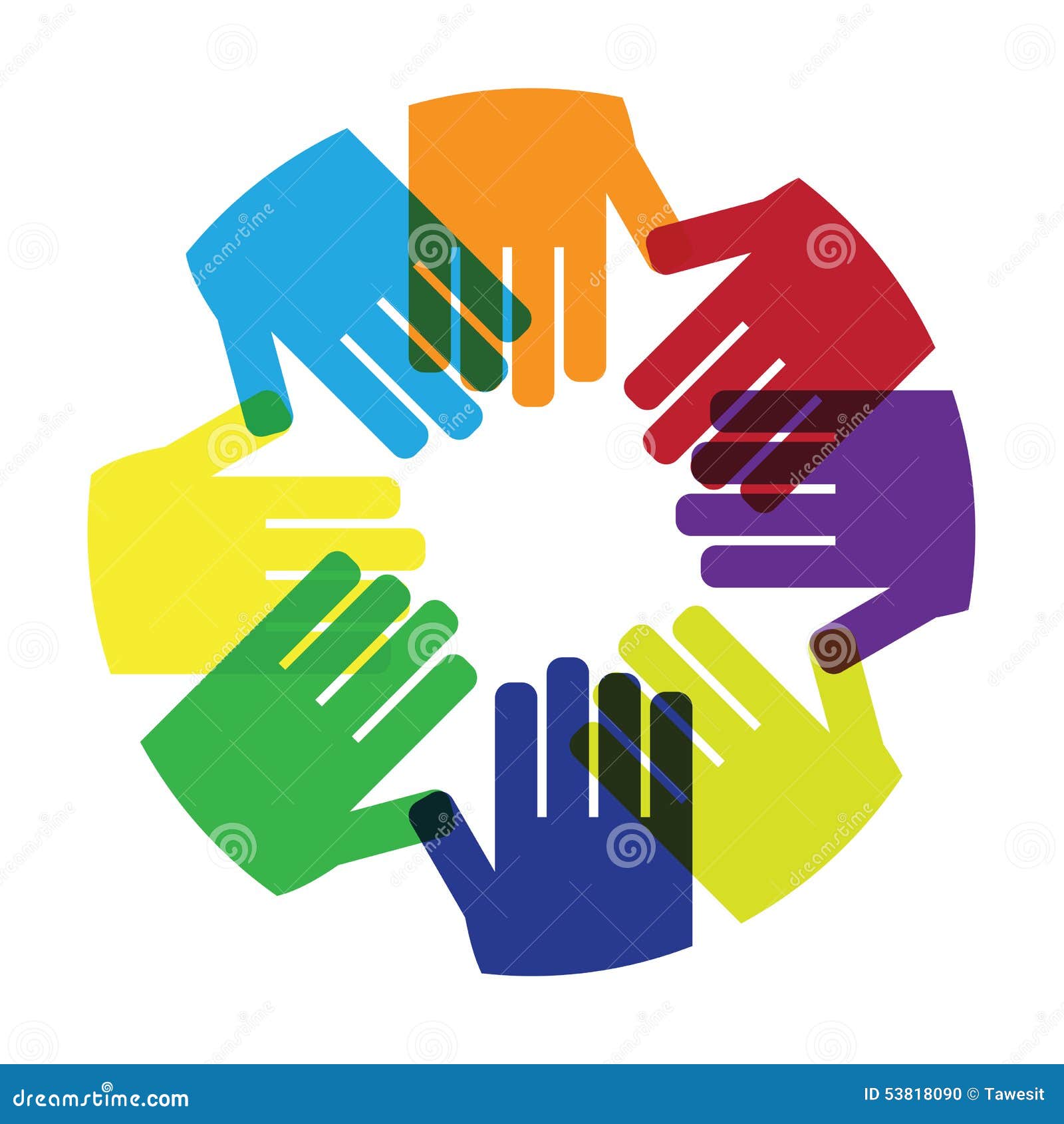 Círculo de las manos ilustración del vector. Ilustración de amistad ...