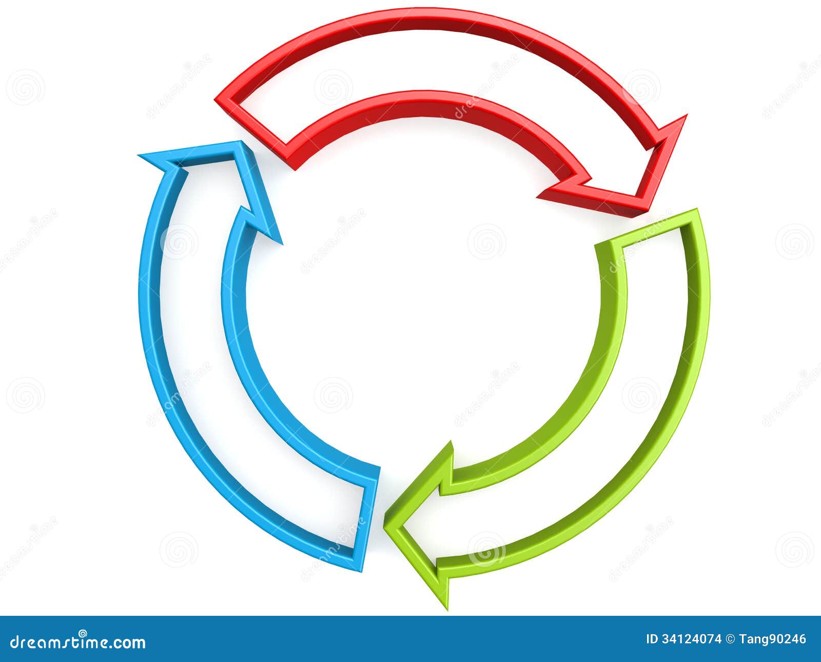 Círculo de três setas ilustração stock. Ilustração de dinâmico - 34124074