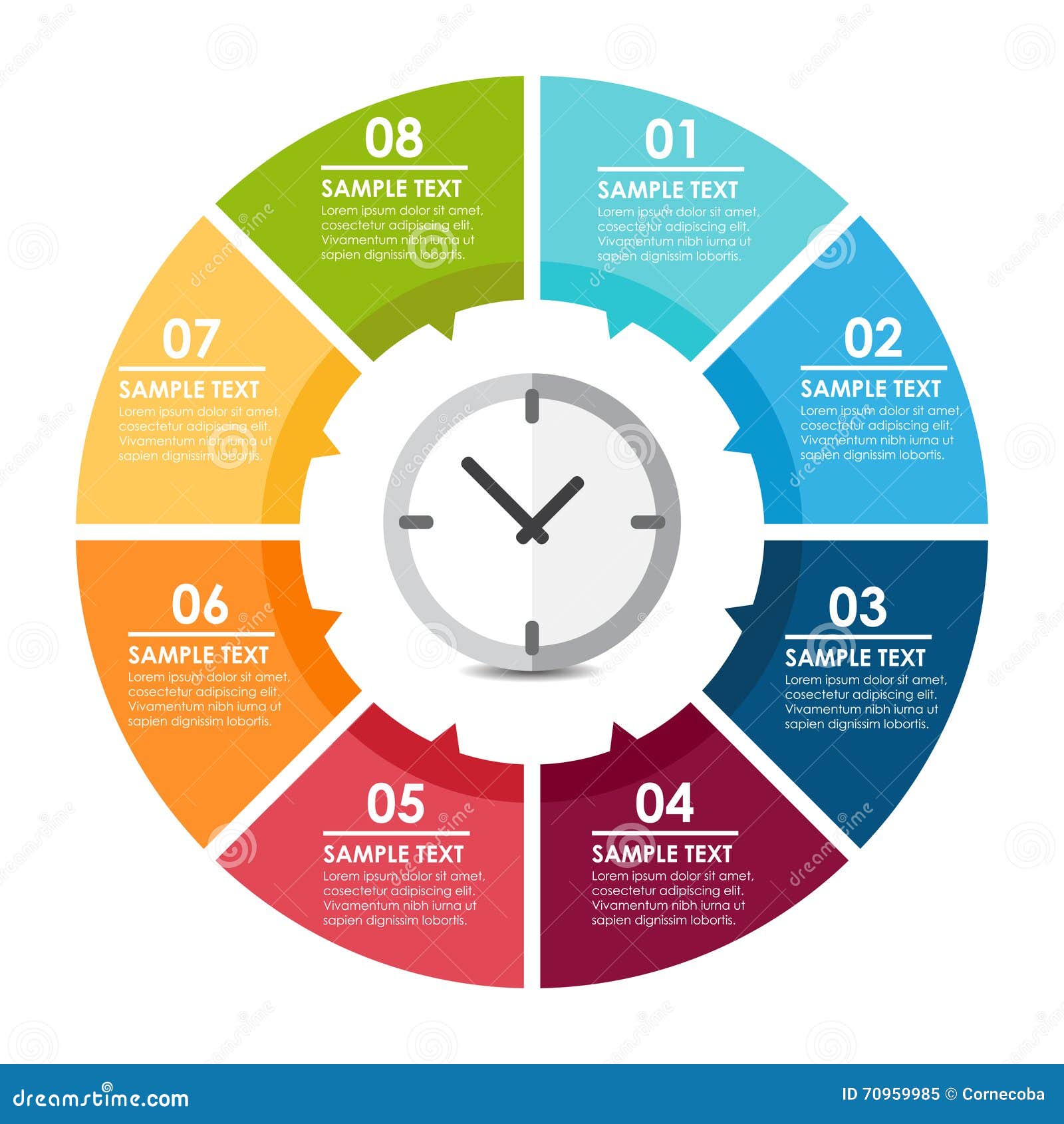 Círculo Del Reloj Infographic Ilustración del Vector - Ilustración de ...