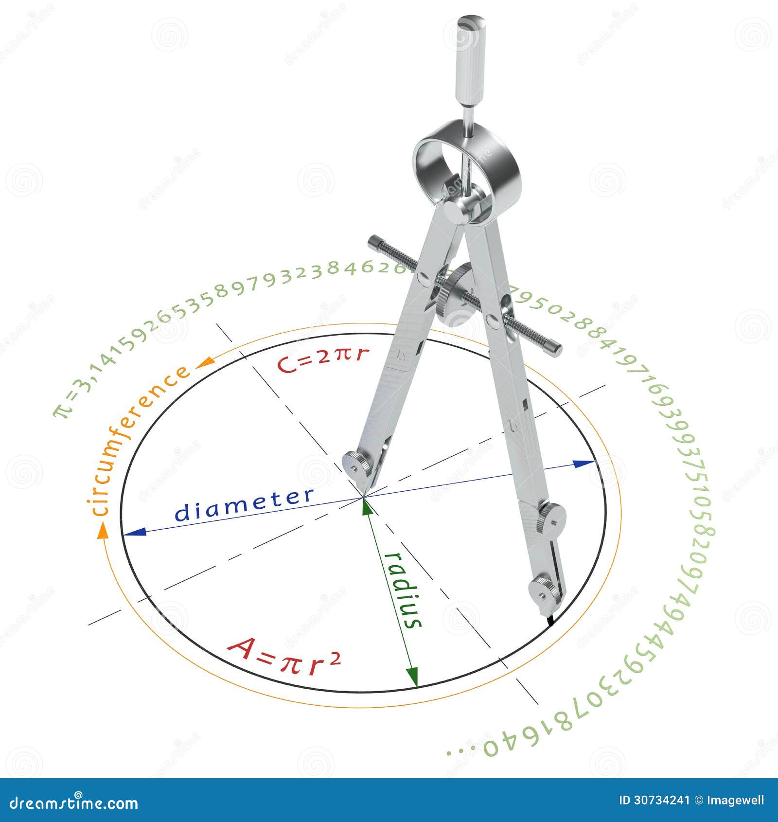 Círculo e compassos ilustração stock. Ilustração de geométrico - 30734241
