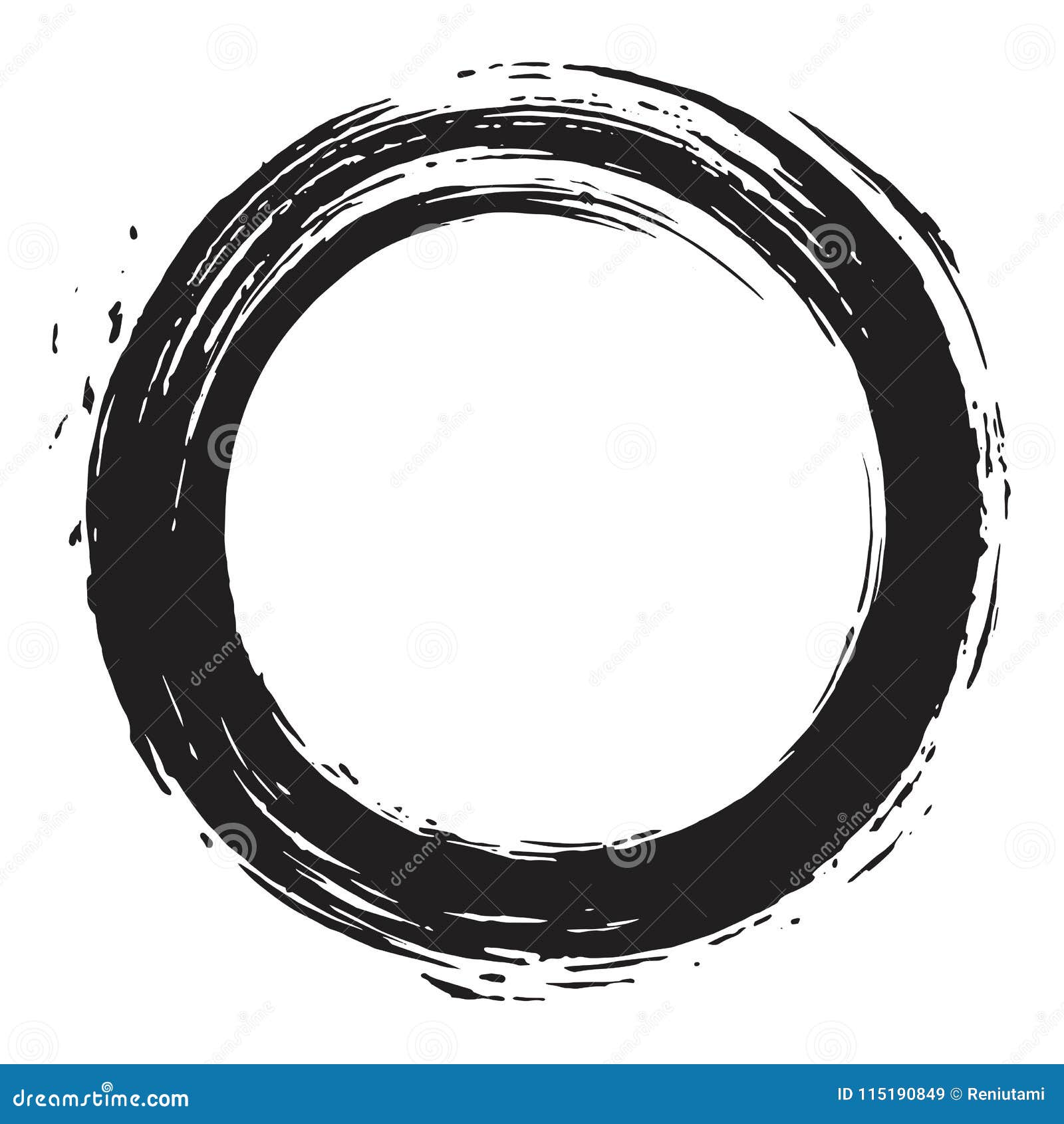 Círculo Enso Negro Zen Vector Brush Ilustración del Vector ...