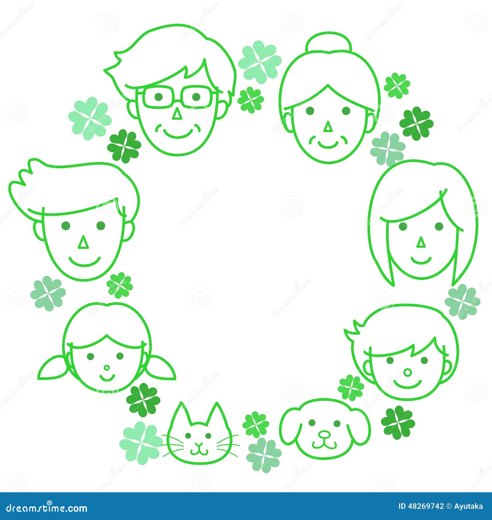 Círculo familiar ilustración del vector. Ilustración de cuatro - 48269742