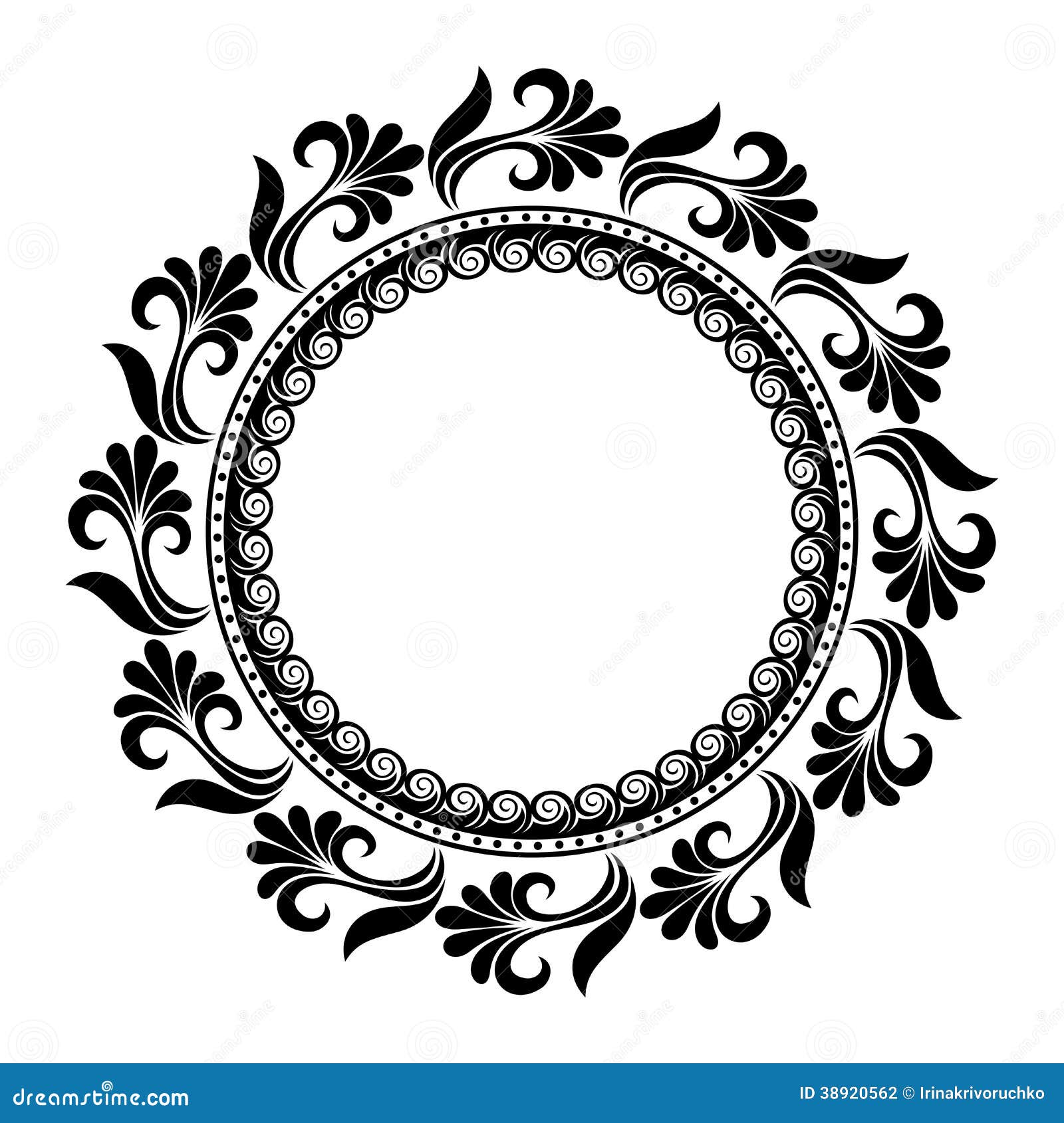 Círculo Floral Hermoso De Deco (vector) Ilustración del Vector ...