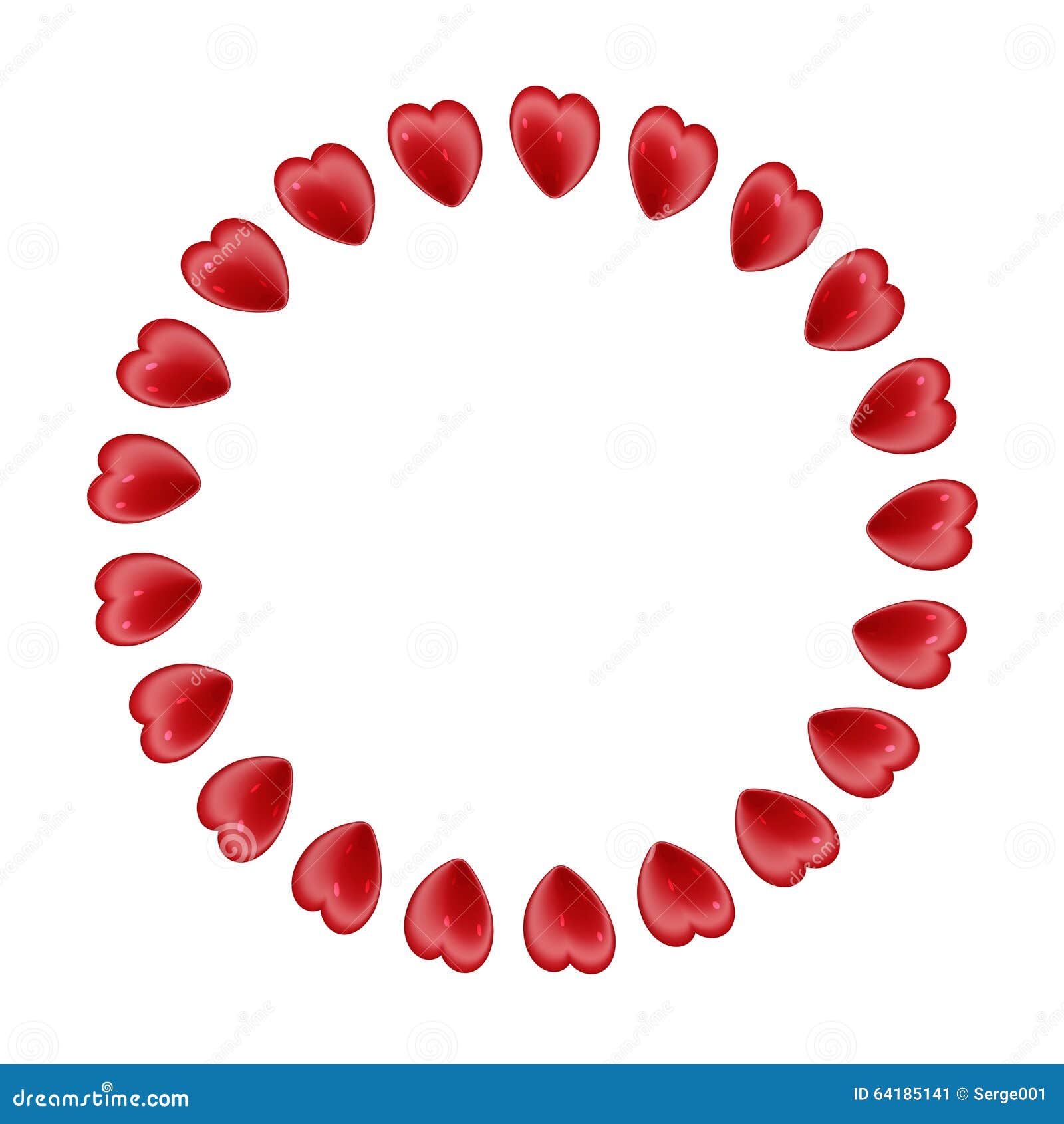 Círculo Hecho De Corazones Del Rojo 3d Stock de ilustración ...