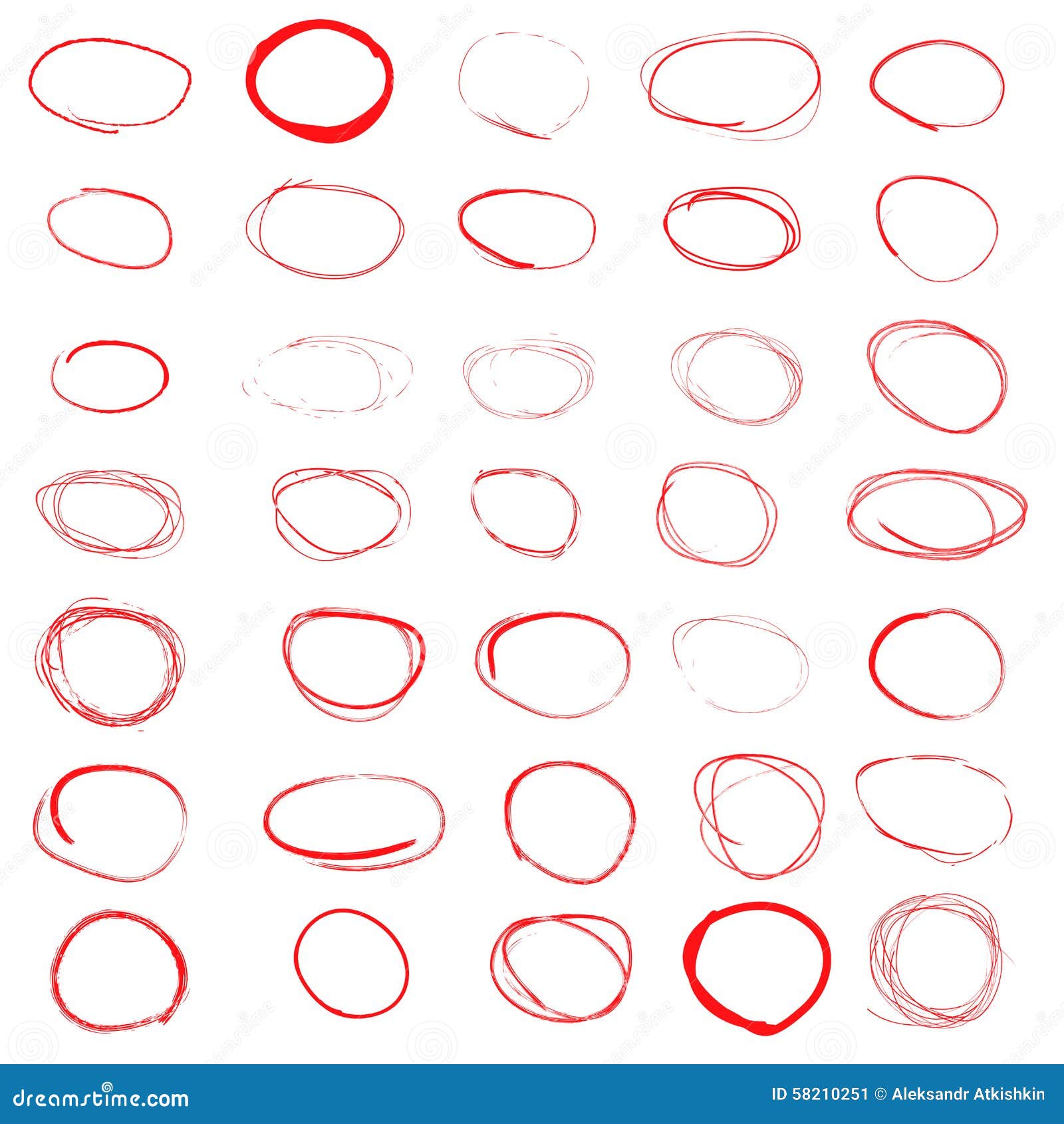 CÍRCULO ROJO ilustración del vector. Ilustración de mano - 58210251