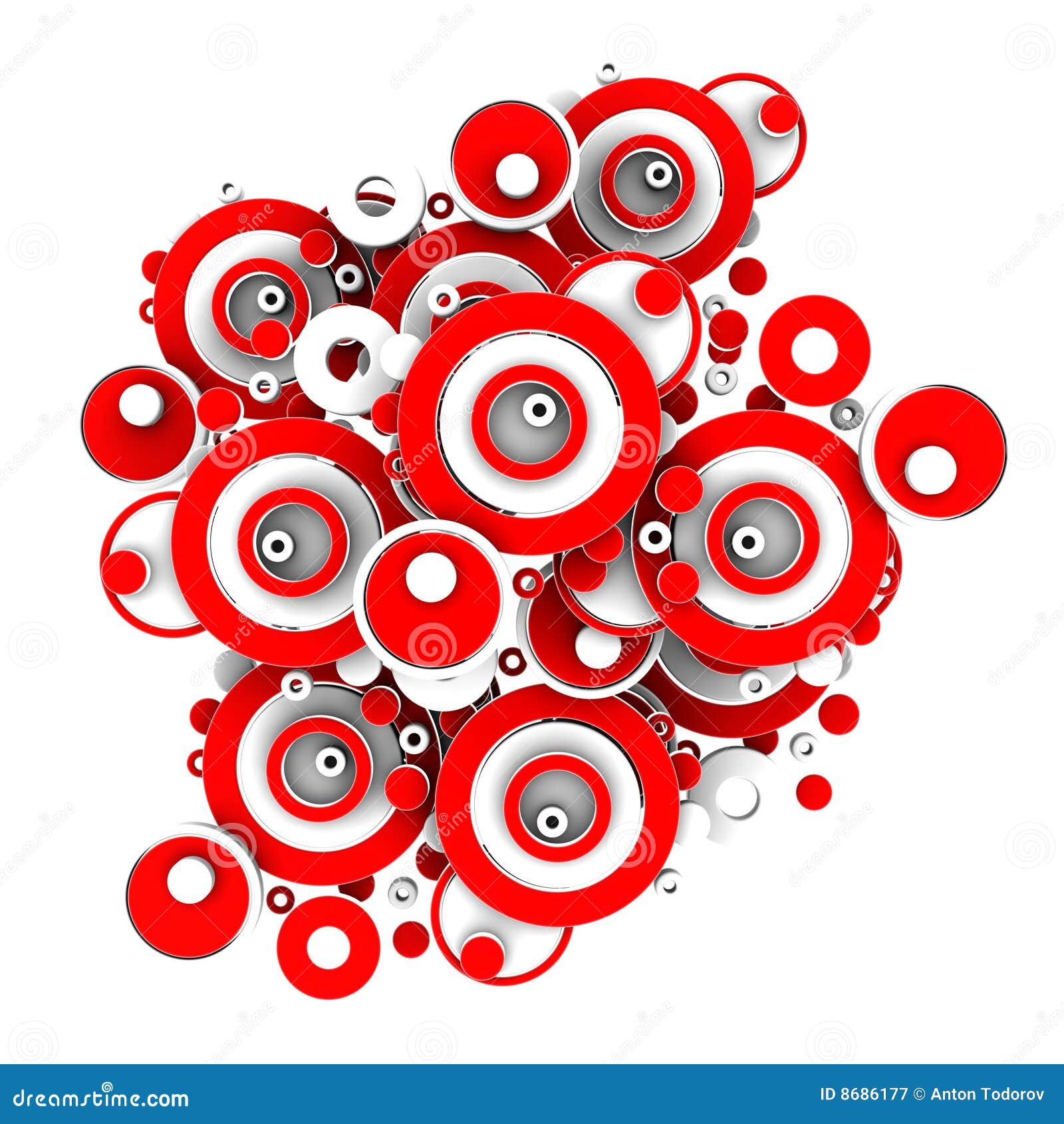 Círculos Abstractos Del Rojo 3D Stock de ilustración - Ilustración de ...