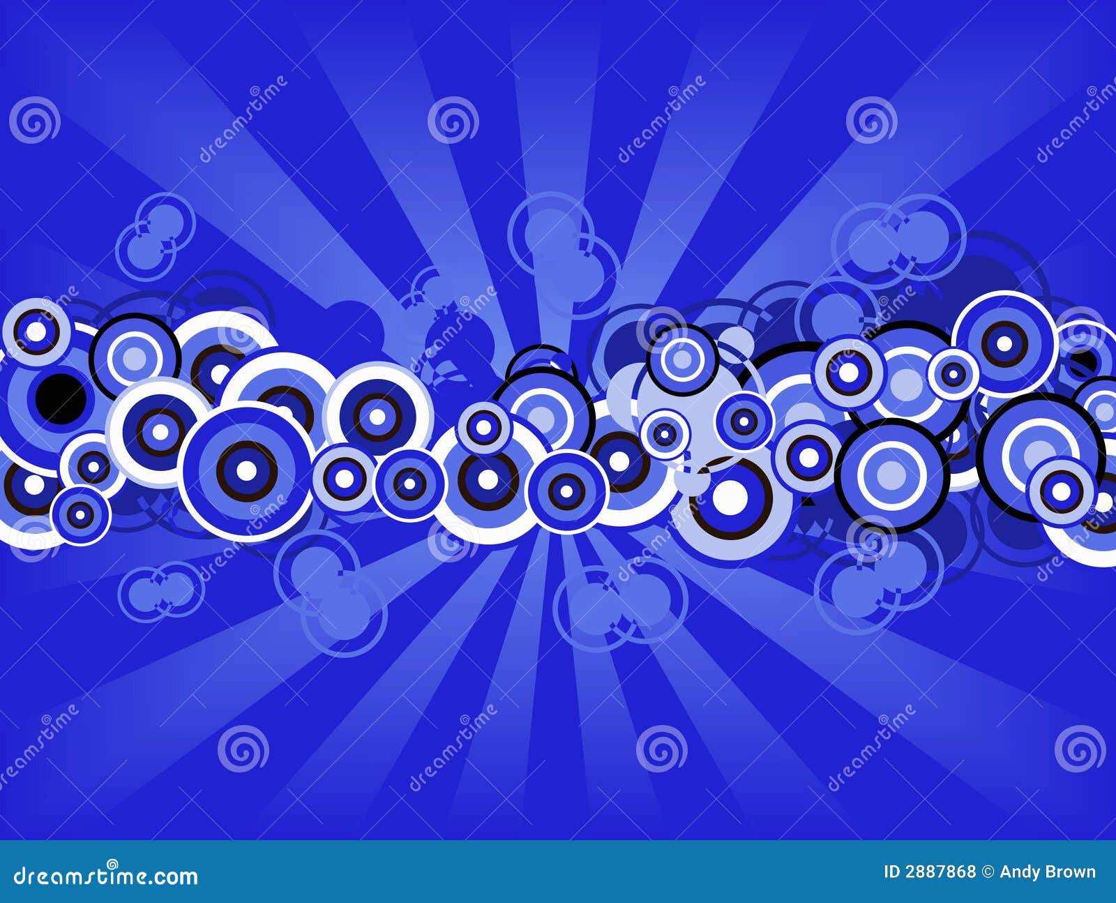 Círculos azules retros ilustración del vector. Ilustración de hermoso ...