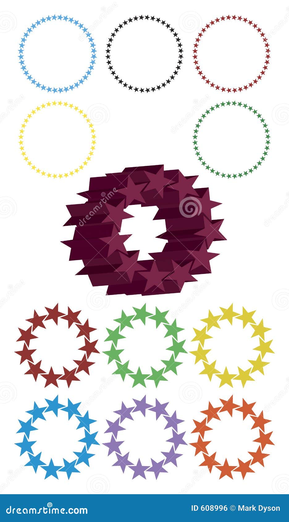 Círculos de estrellas ilustración del vector. Ilustración de cielo - 608996