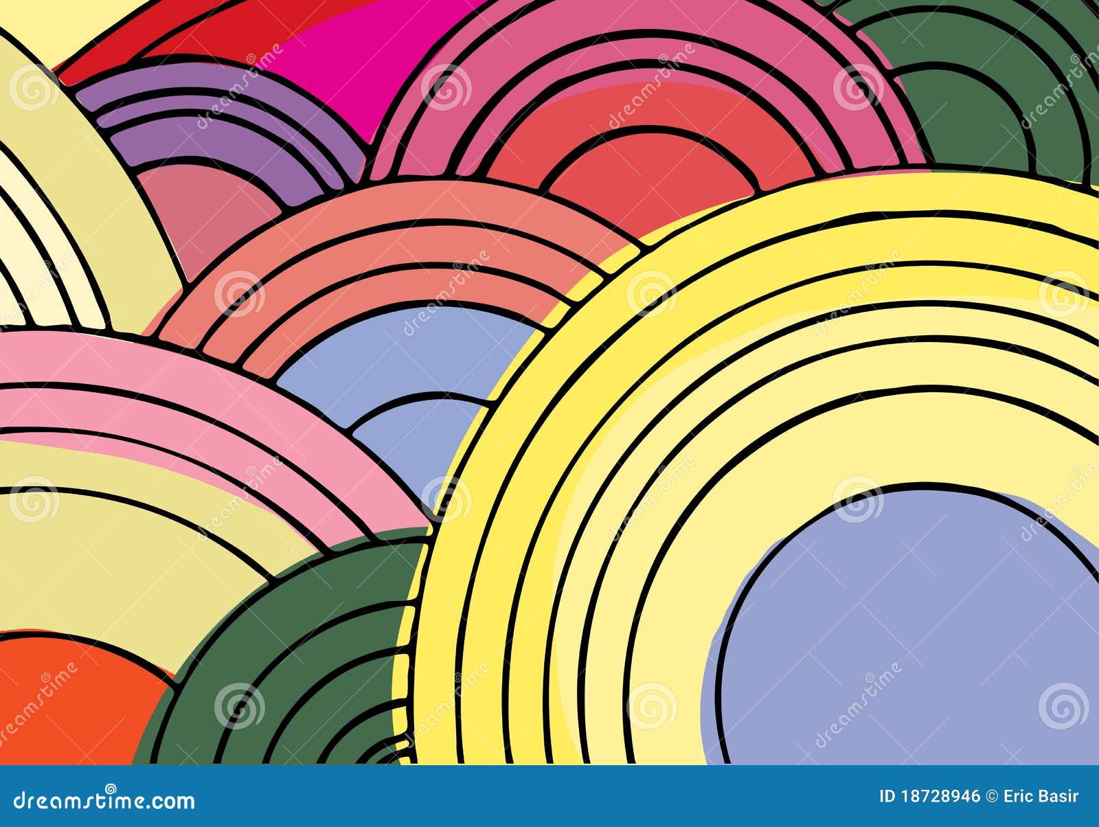 Círculos sin fin I ilustración del vector. Ilustración de amarillo ...