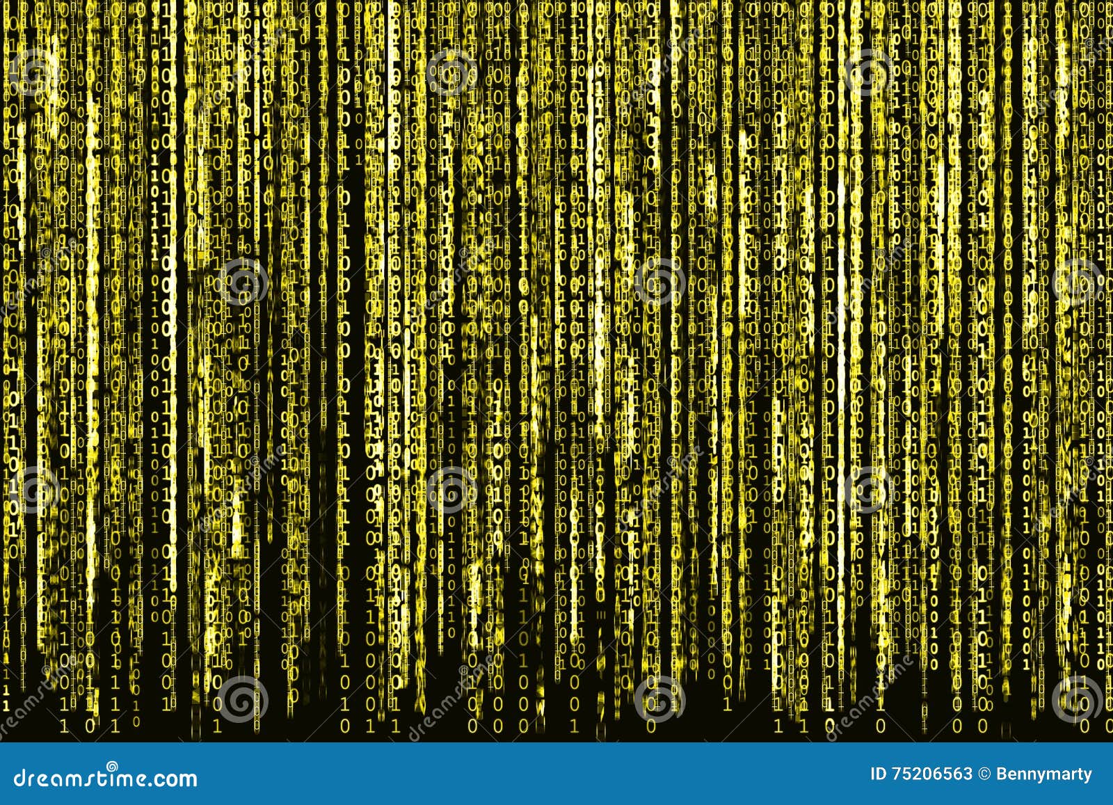 Código binario amarillo imagen de archivo. Imagen de vertical - 75206563