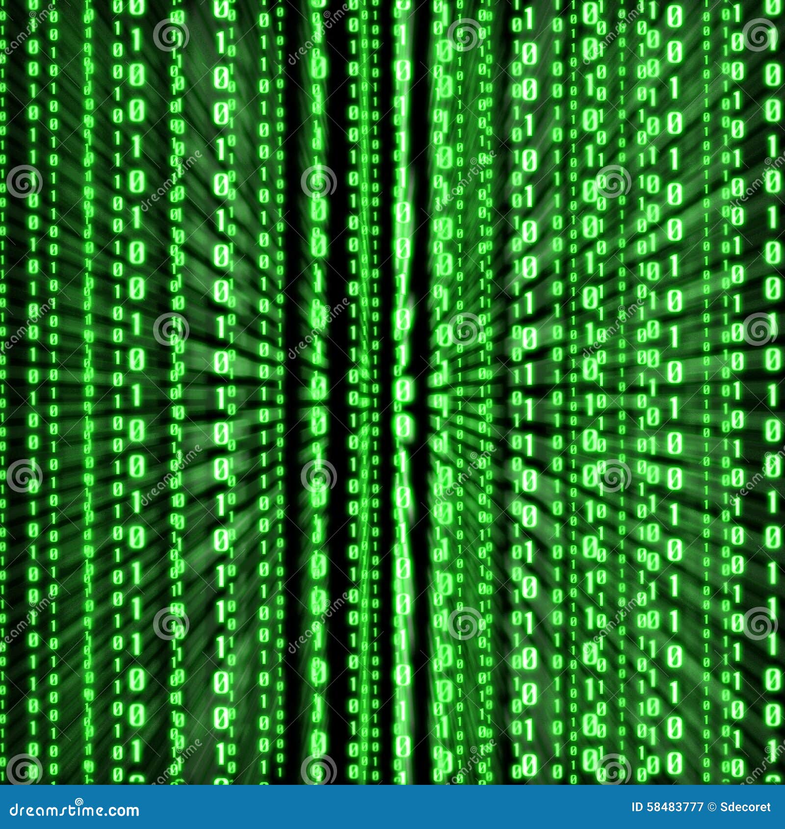Código binario verde stock de ilustración. Ilustración de alarma - 58483777