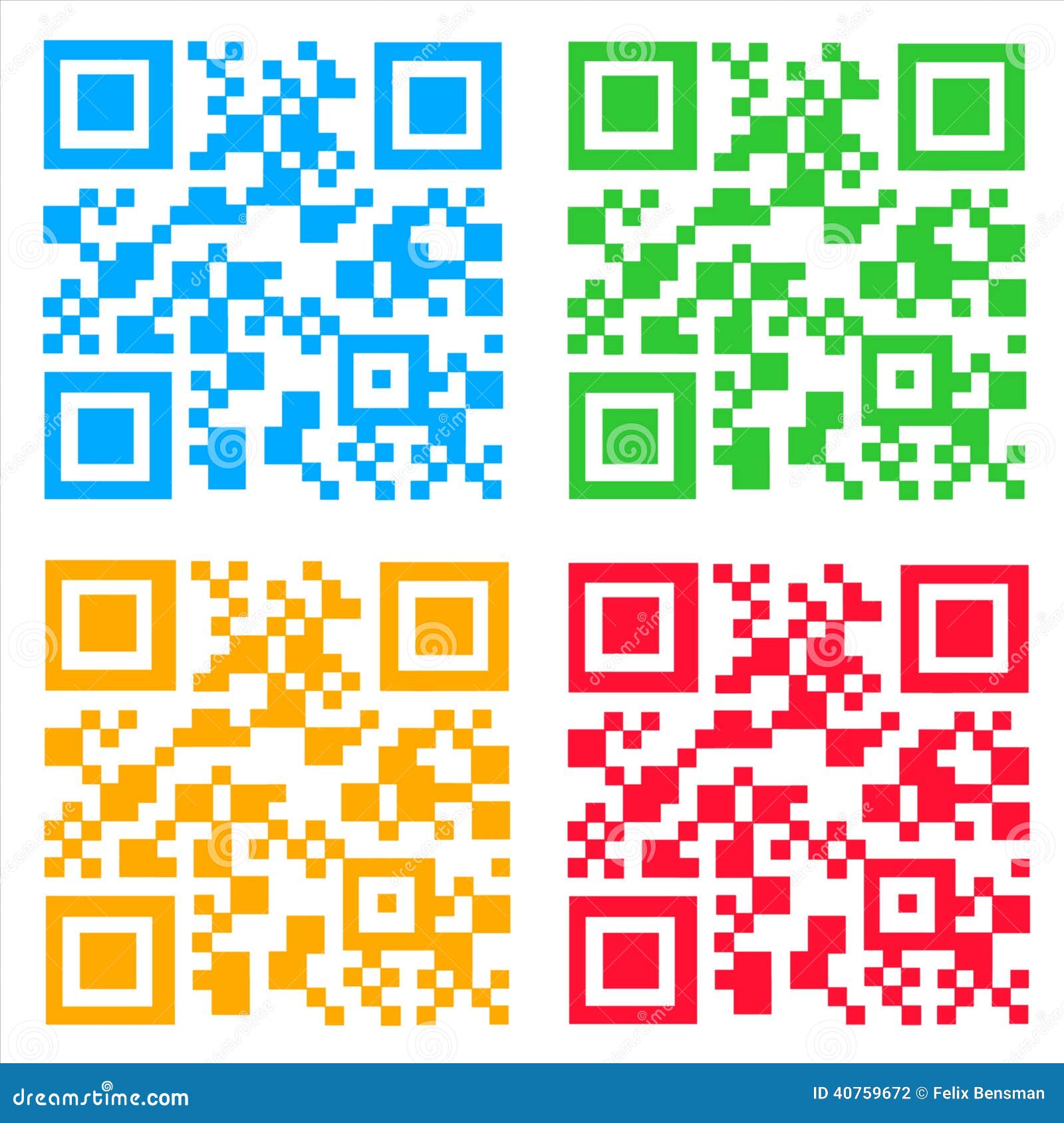 Código coloreado de QR stock de ilustración. Ilustración de etiqueta ...