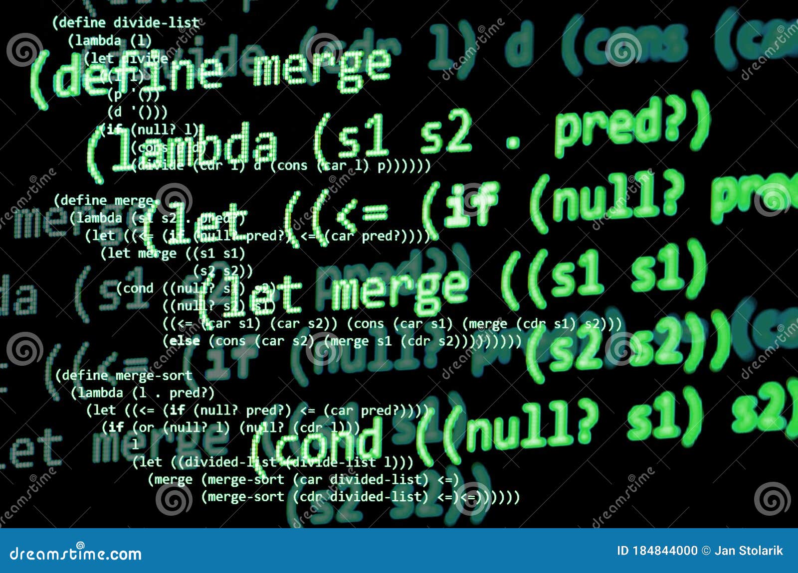 Código De Programación Funcional Paradigma Declarativo Color Verde Foto ...