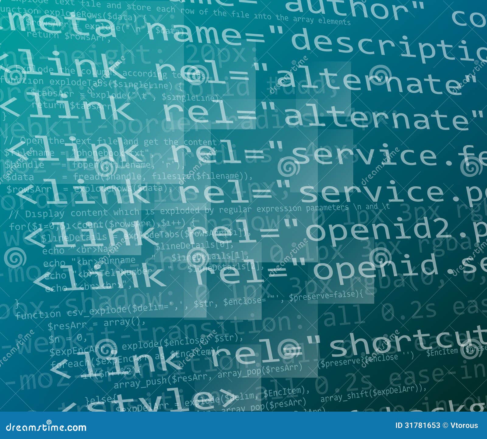 Código del CSS y del HTML ilustración del vector. Ilustración de ...