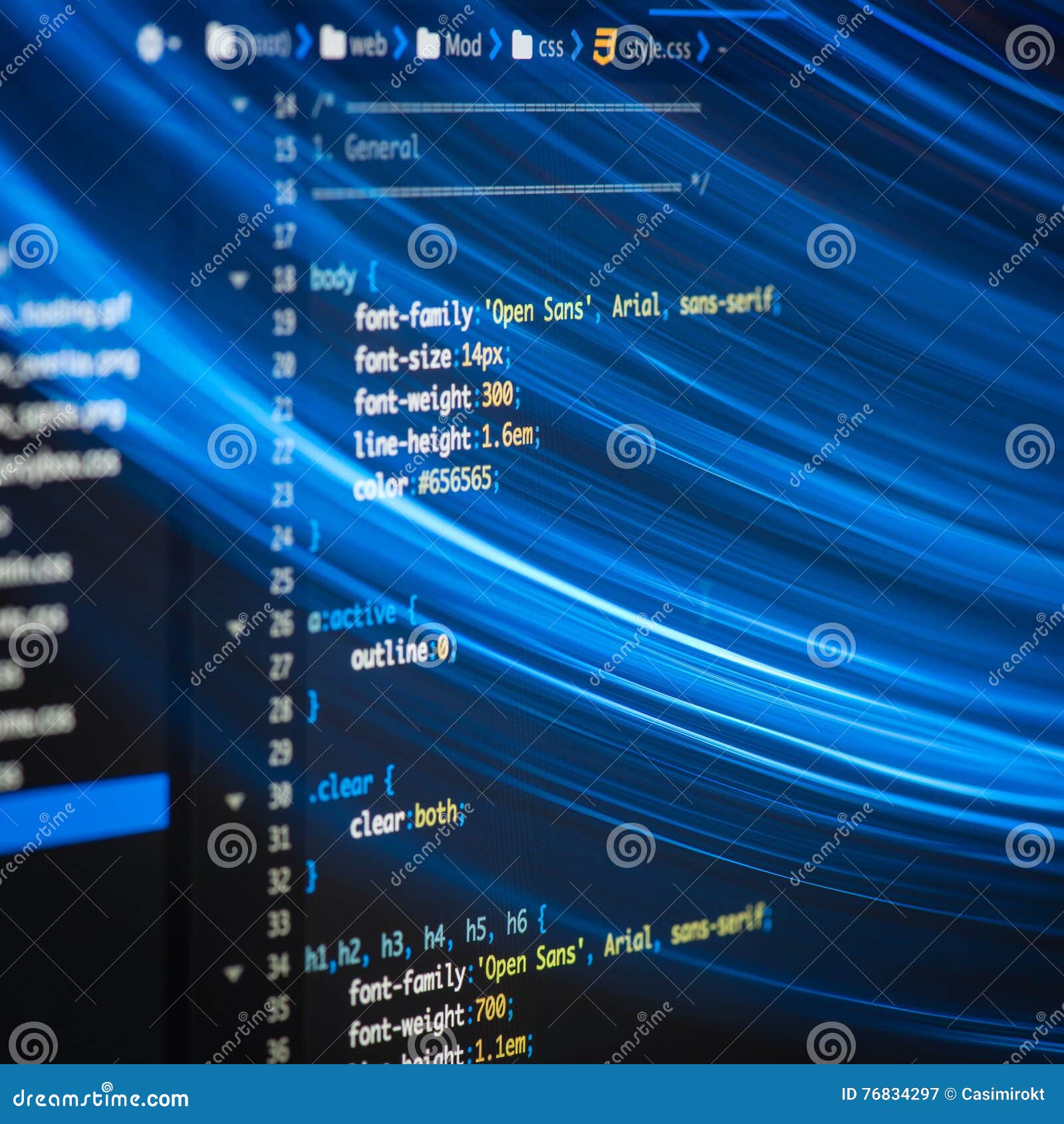 Código del HTML y del CSS imagen de archivo. Imagen de rojo - 76834297