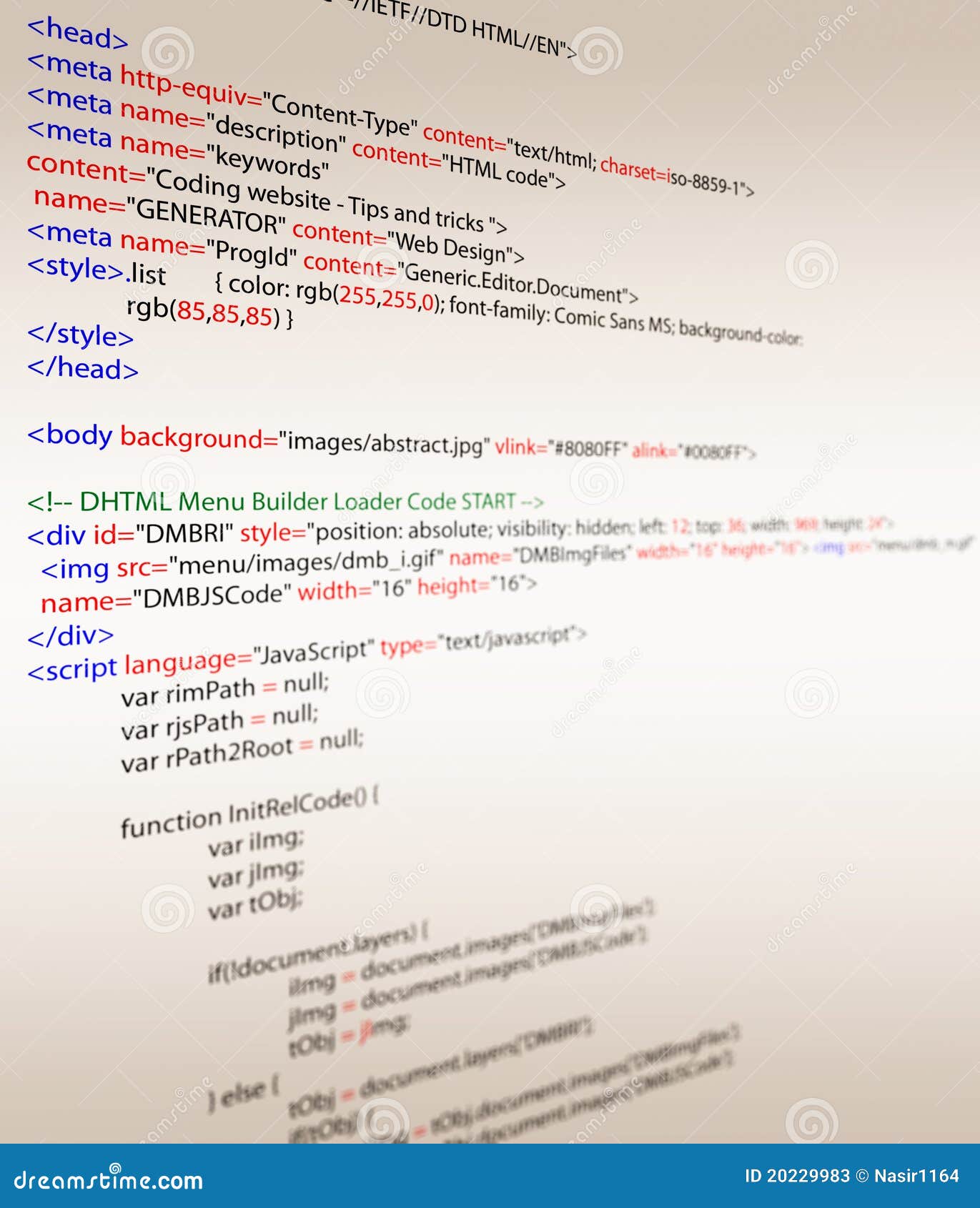 Códigos do HTML ilustração stock. Ilustração de rede - 20229983