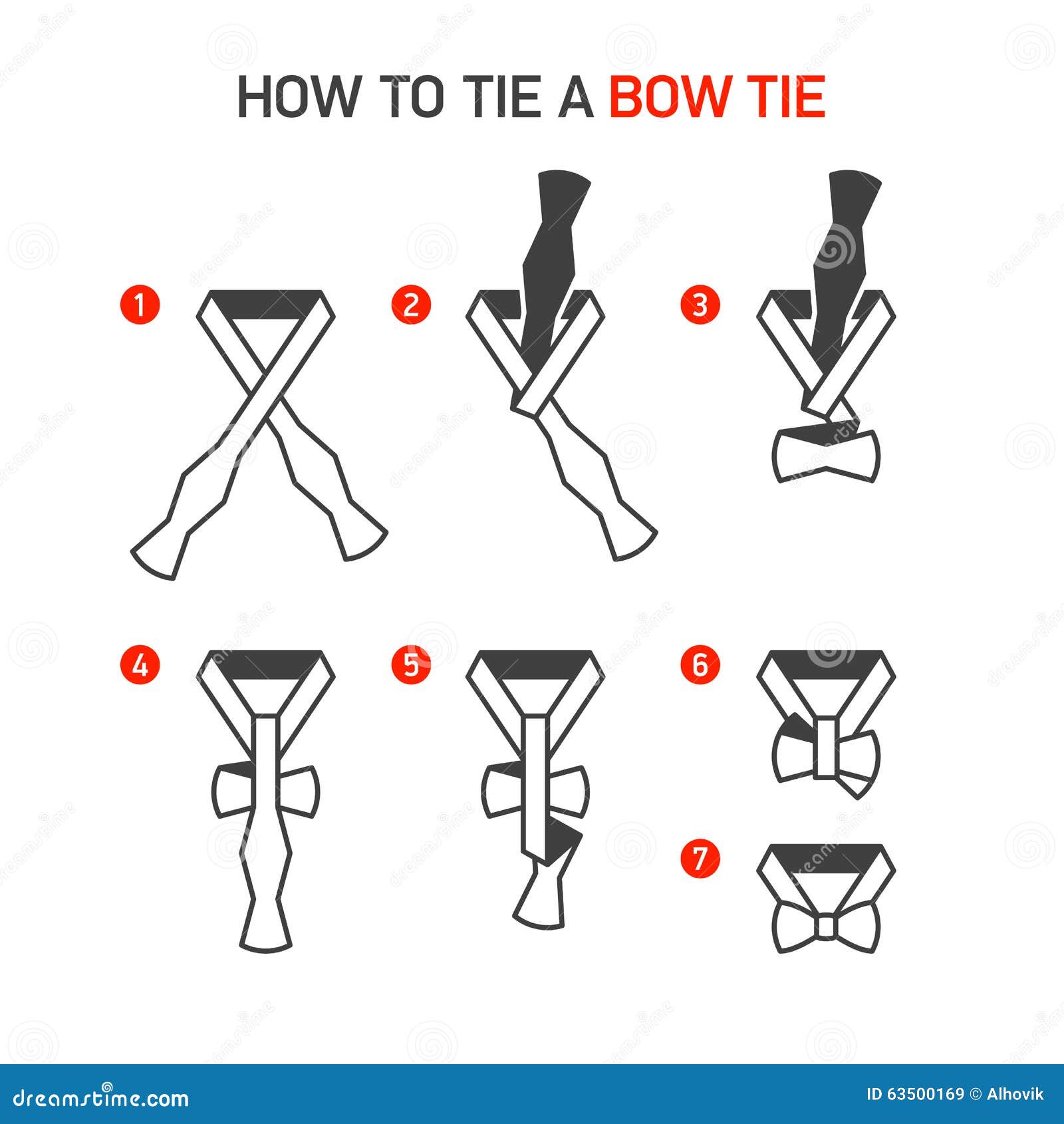 Cómo Atar Una Corbata De Lazo Ilustración del Vector - Ilustración de ...