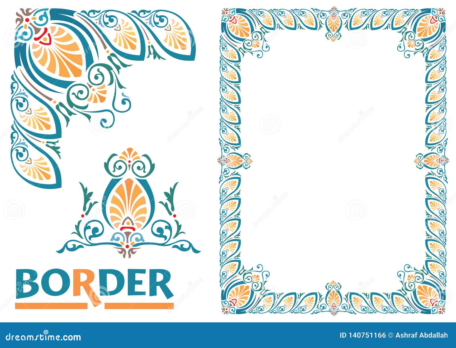 Old World Borders Vector - Tiled Frame in Plant Leaves and Flowers ...