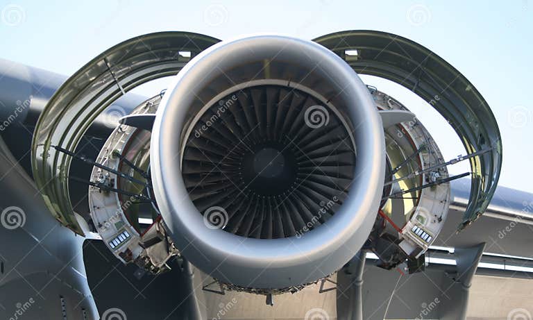 C-17 Military Aircraft Engine Stock Photo - Image of hanger, aircraft ...