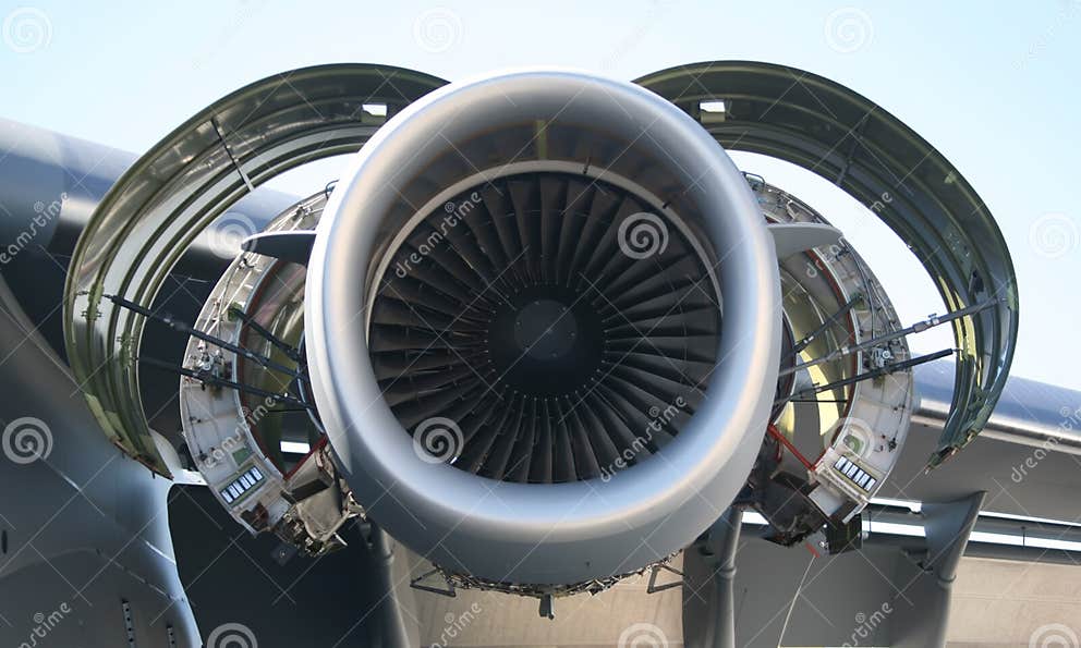 C-17 Military Aircraft Engine Stock Photo - Image of hanger, aircraft ...