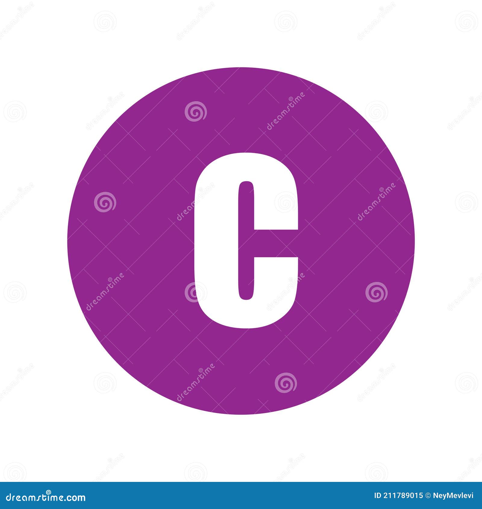 Letter C Logo Symbol in Purple Circle. Stock Vector - Illustration of ...
