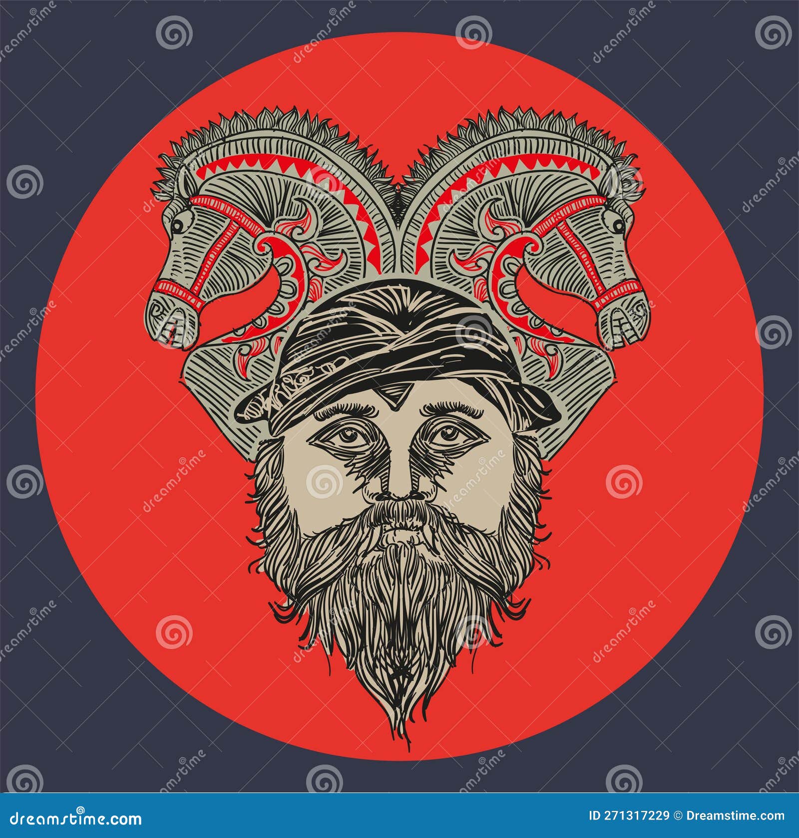 Vintage Jathilan Traditional Dance of Java Vector Illustration Stock ...