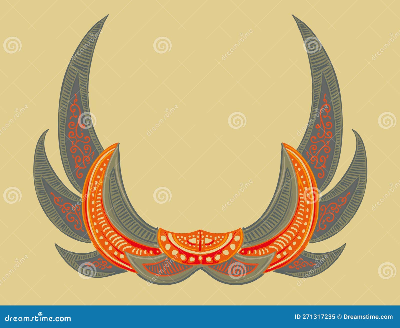 Vintage ornament of Java stock vector. Illustration of retro - 271317235