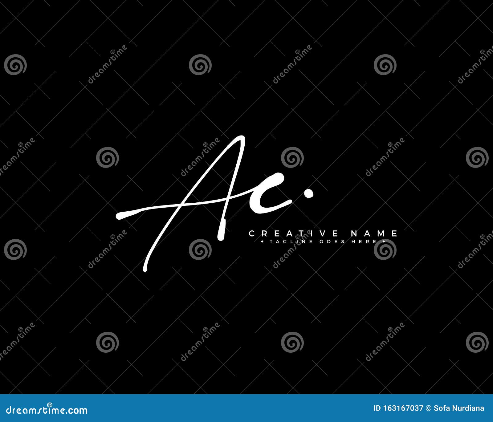 A C AC Initial Logo Signature Vector. Handwriting Concept Logo. Stock ...