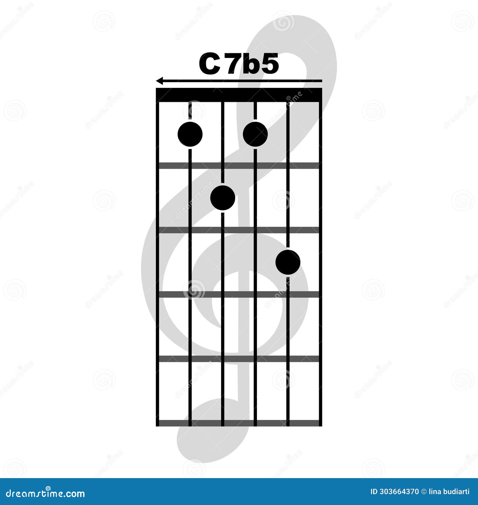 C7b5 guitar chord icon stock illustration. Illustration of symbol ...