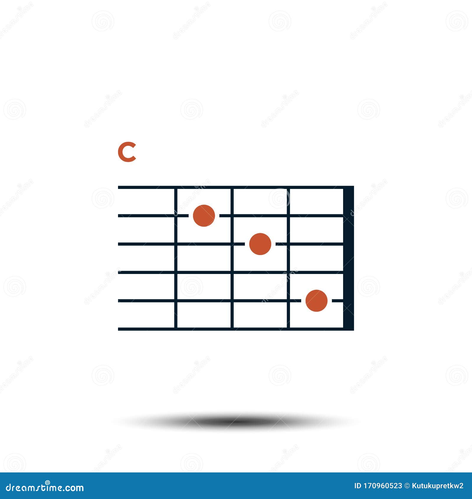 C, Basic Guitar Chord Chart Icon Vector Template Stock Vector ...