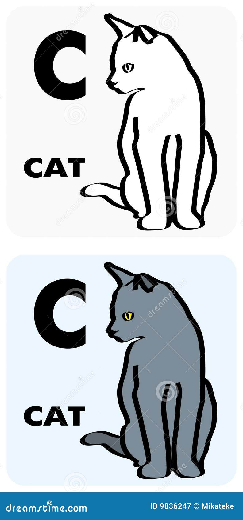C for Cat stock vector. Illustration of background, graphic - 9836247