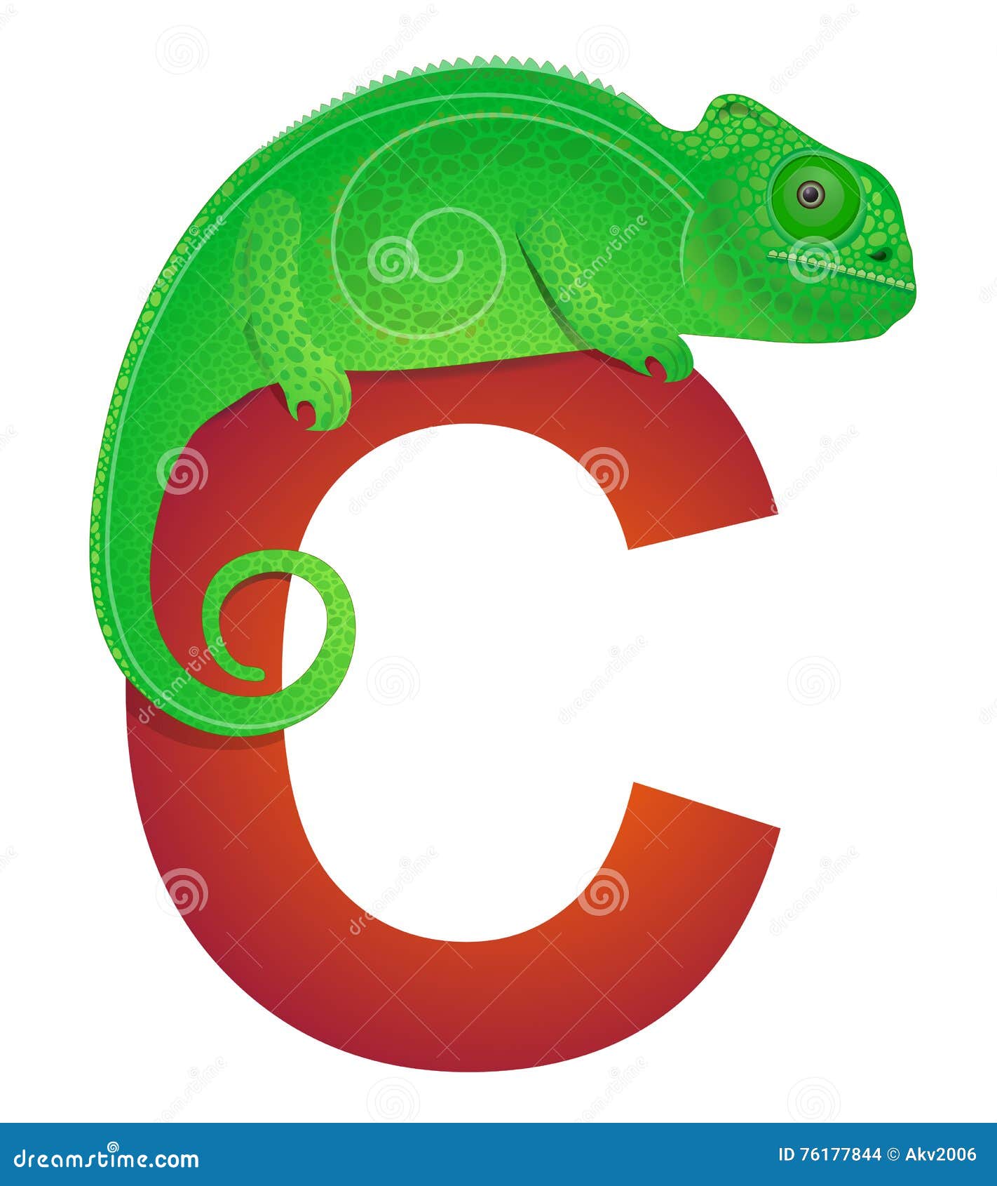 C for Chameleon stock vector. Illustration of animals - 76177844