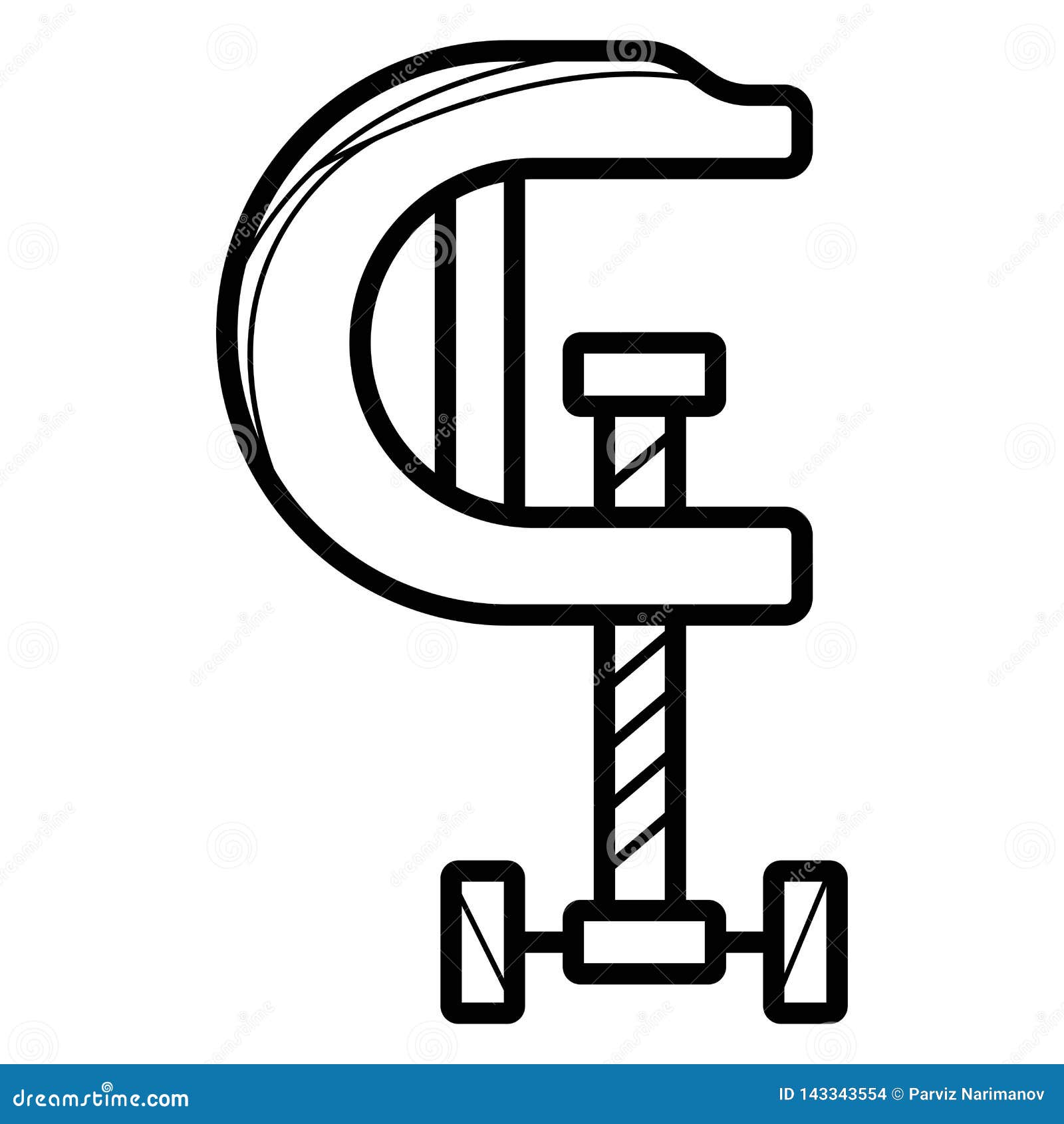C-clamp icon vector stock illustration. Illustration of element - 143343554