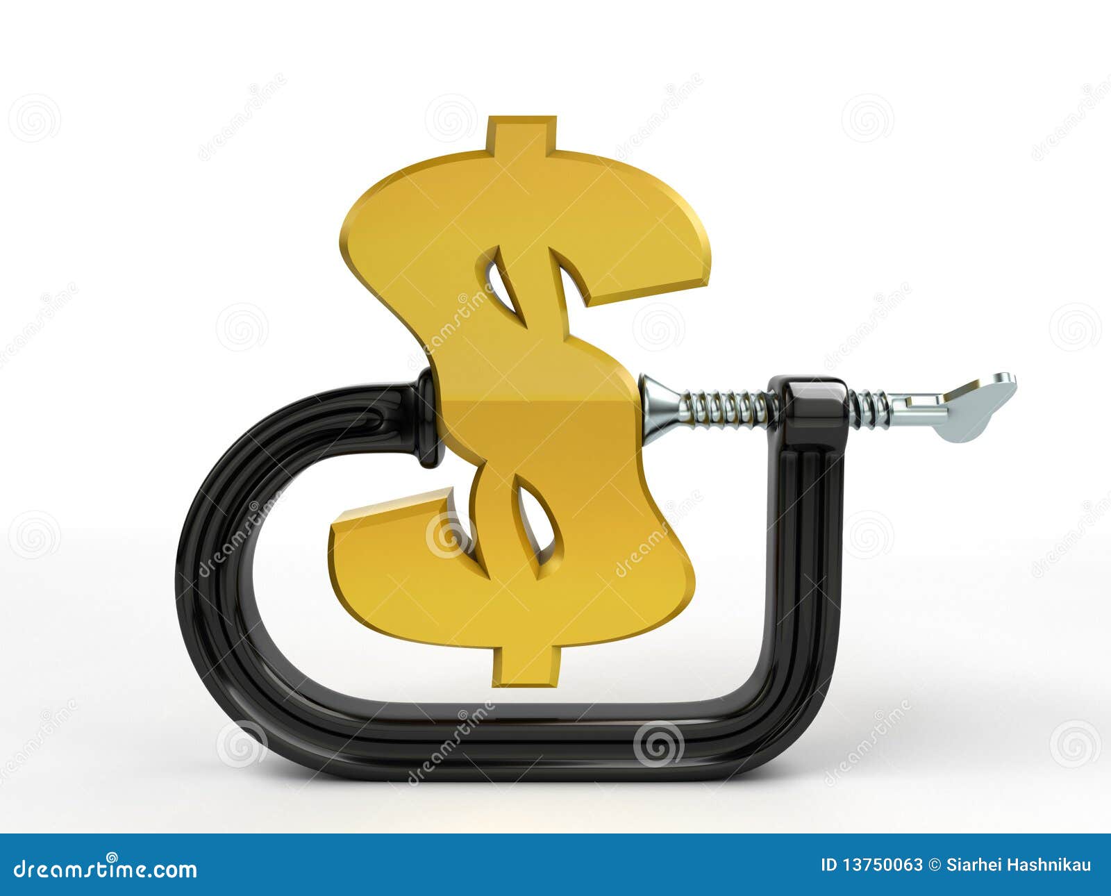 C clamp squeeze dollar stock illustration. Illustration of currency ...