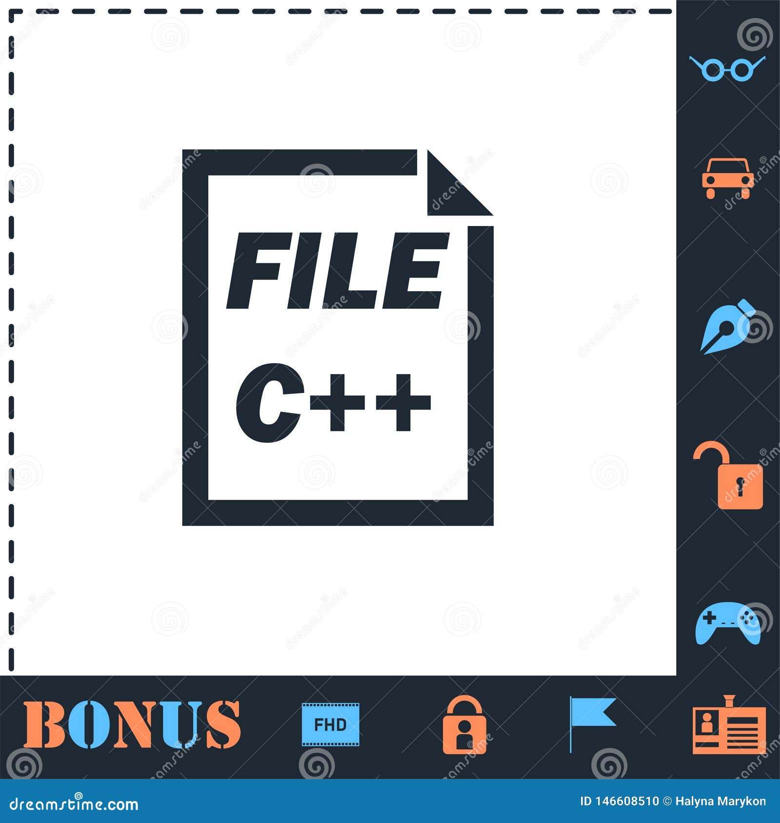 C Coding File icon flat stock vector. Illustration of coding - 146608510