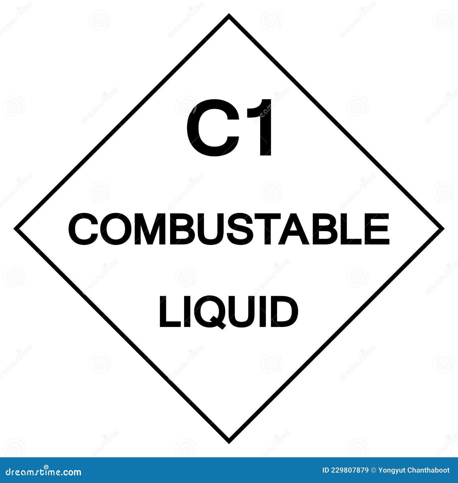 C1 Combustable Liquid Label Symbol Sign ,Vector Illustration, Isolate ...