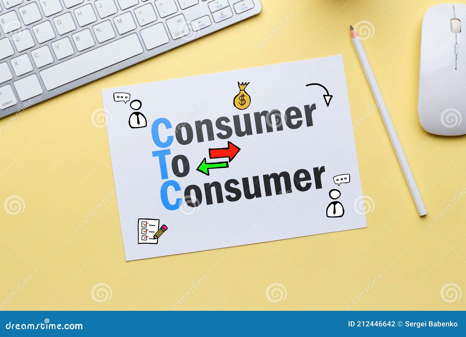 C2C Concept. Consumer To Consumer As a Business Model Stock Photo ...