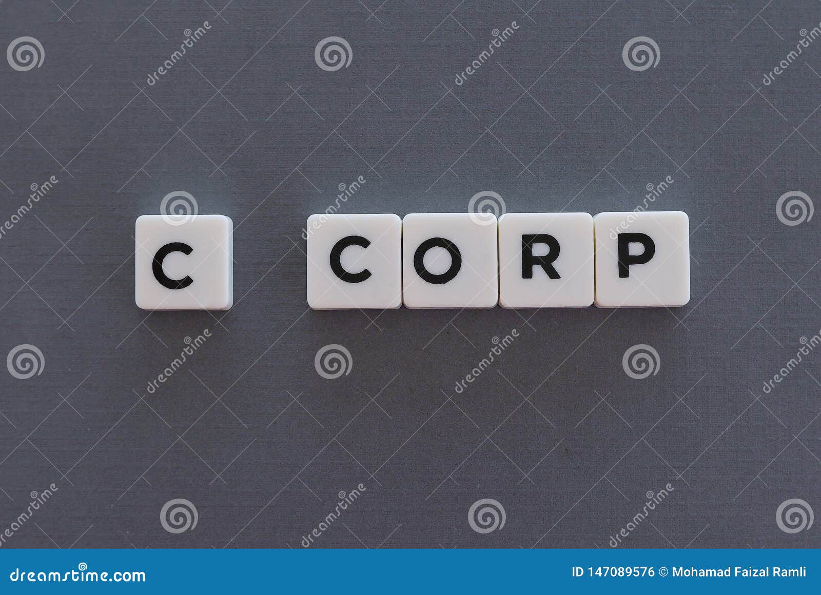 C Corp Word Made of Square Letter Word on Grey Background Stock Photo ...