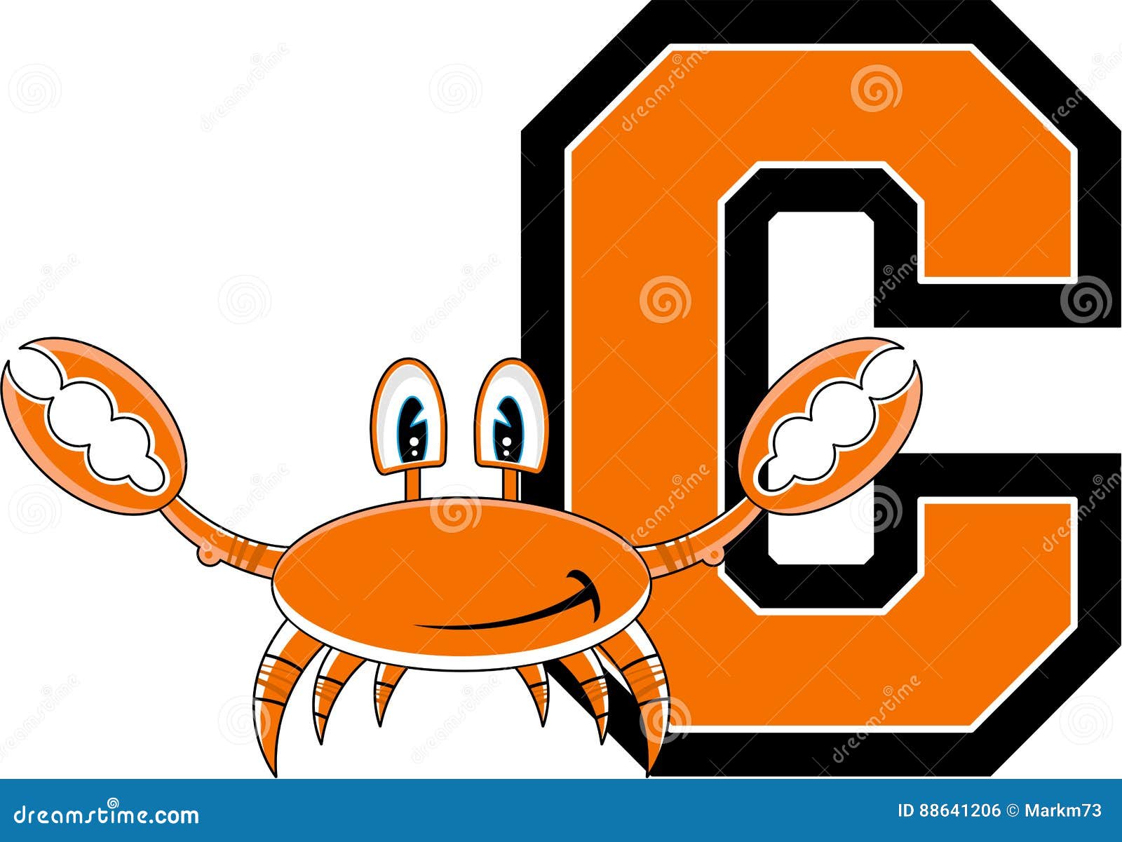C is for Crab stock vector. Illustration of smiling, letters - 88641206