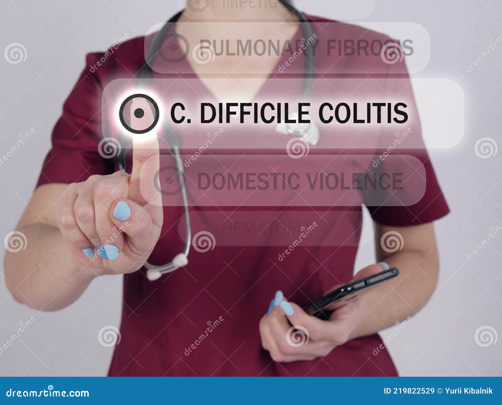 C. DIFFICILE COLITIS Phrase on the Screen Stock Image - Image of drug ...