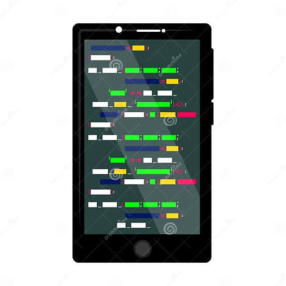 C?digo Programado En Una Pantalla Del Smartphone Ilustración del Vector - Ilustración de ...