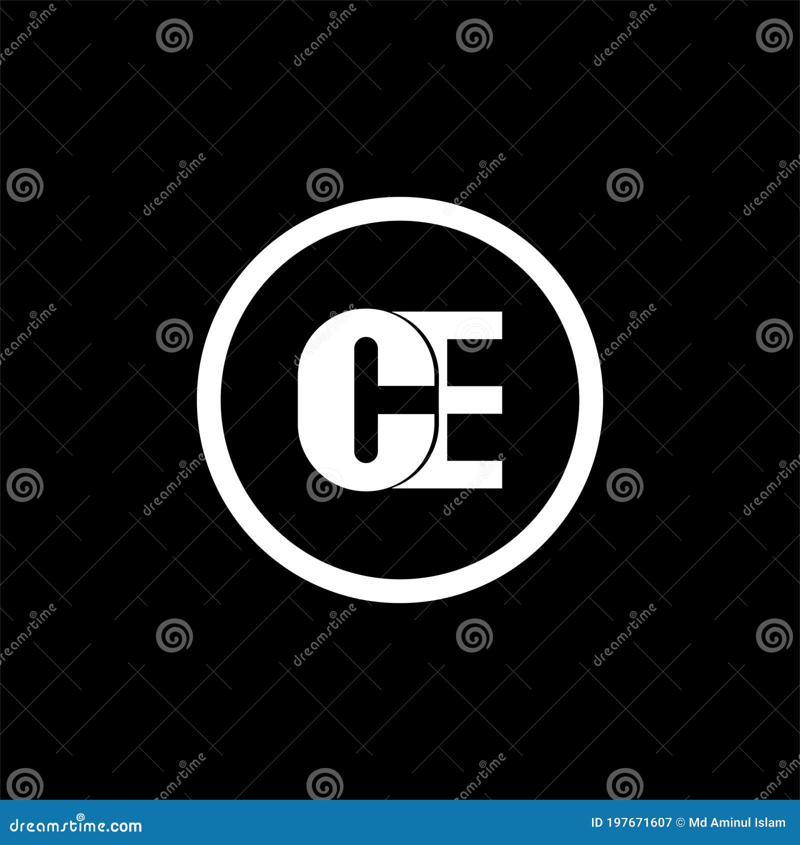 C E Design Abstrato Do Logotipo De Letra Comum Ilustração do Vetor ...