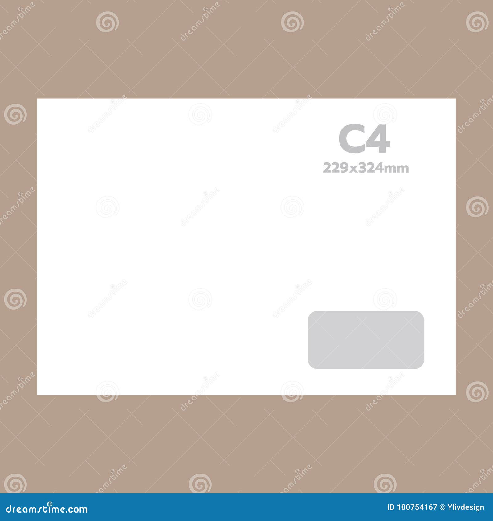 C4 Envelope Mockup, Realistic Style Stock Vector - Illustration of ...