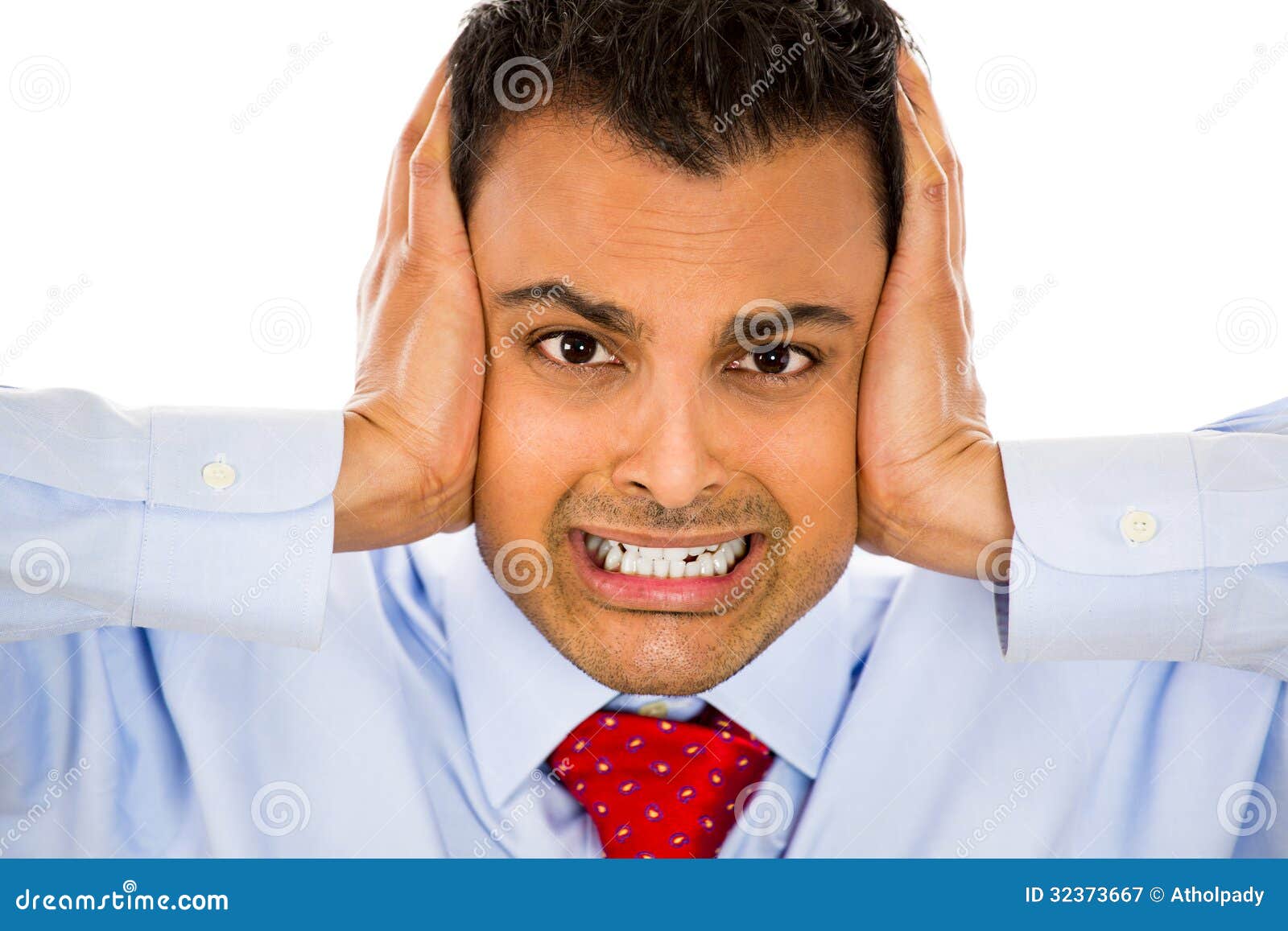 C'est trop bruyant ! image stock. Image of frustré, businessman - 32373667