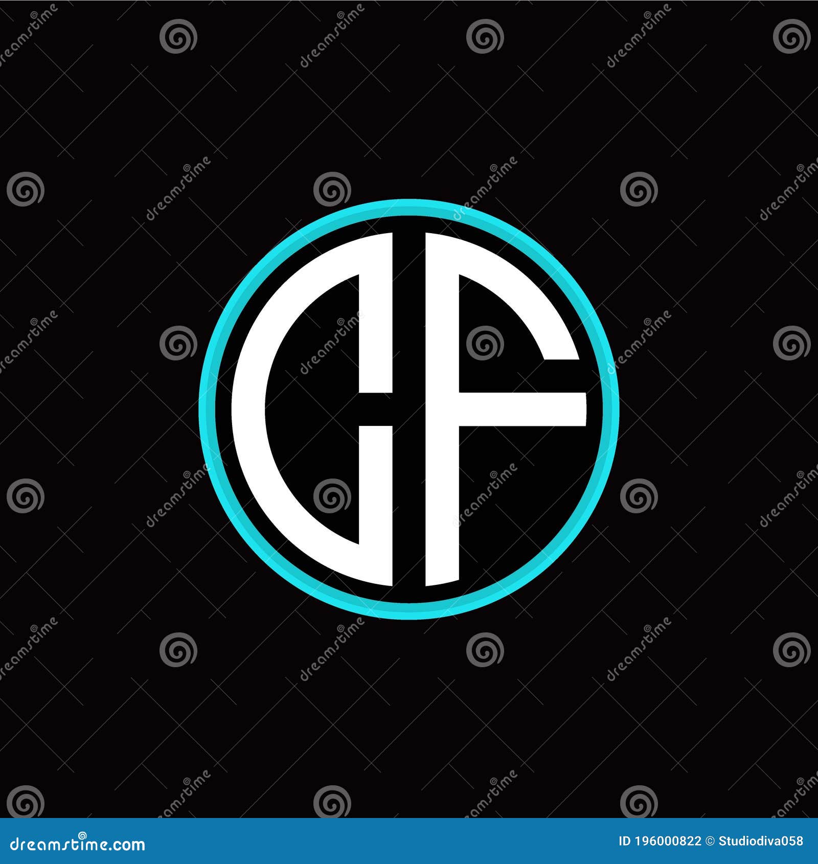 C F Initial Circle Logo Monogram Template Stock Vector - Illustration ...
