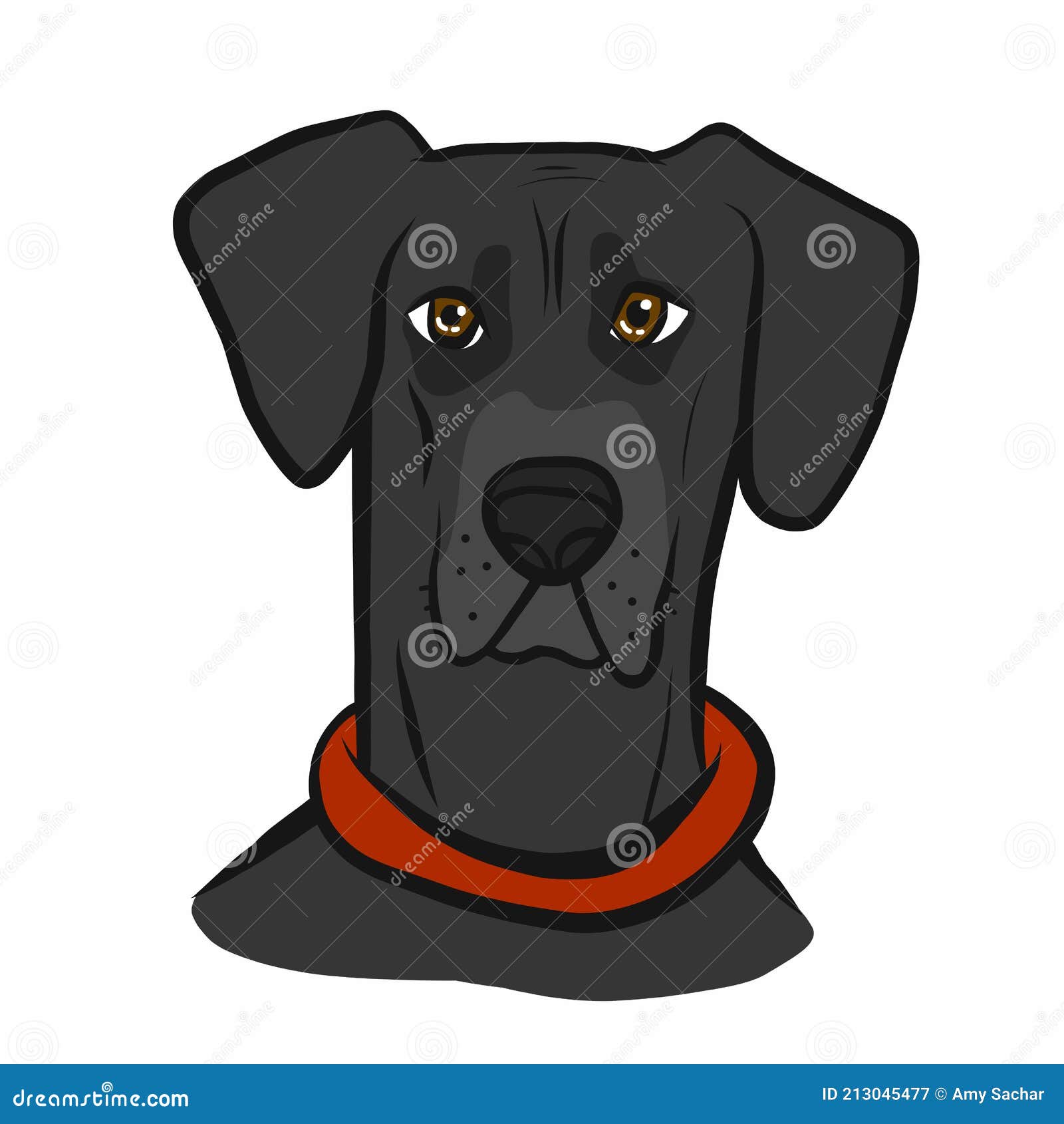 Great Dane Dog Face Cartoon Vector Stock Vector - Illustration of dane ...