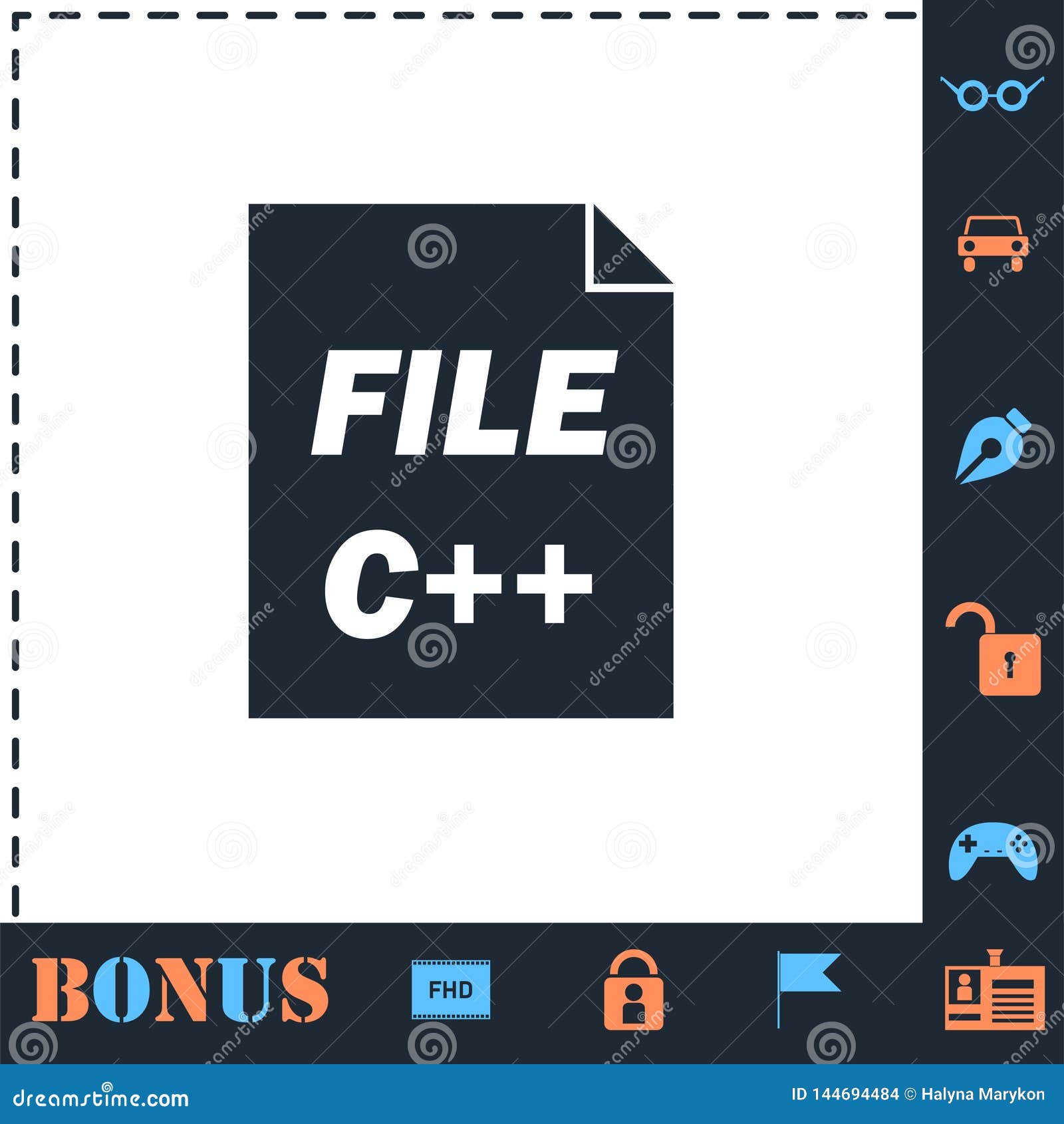 C File Icon Flat Stock Vector Illustration Of Modern 144694484